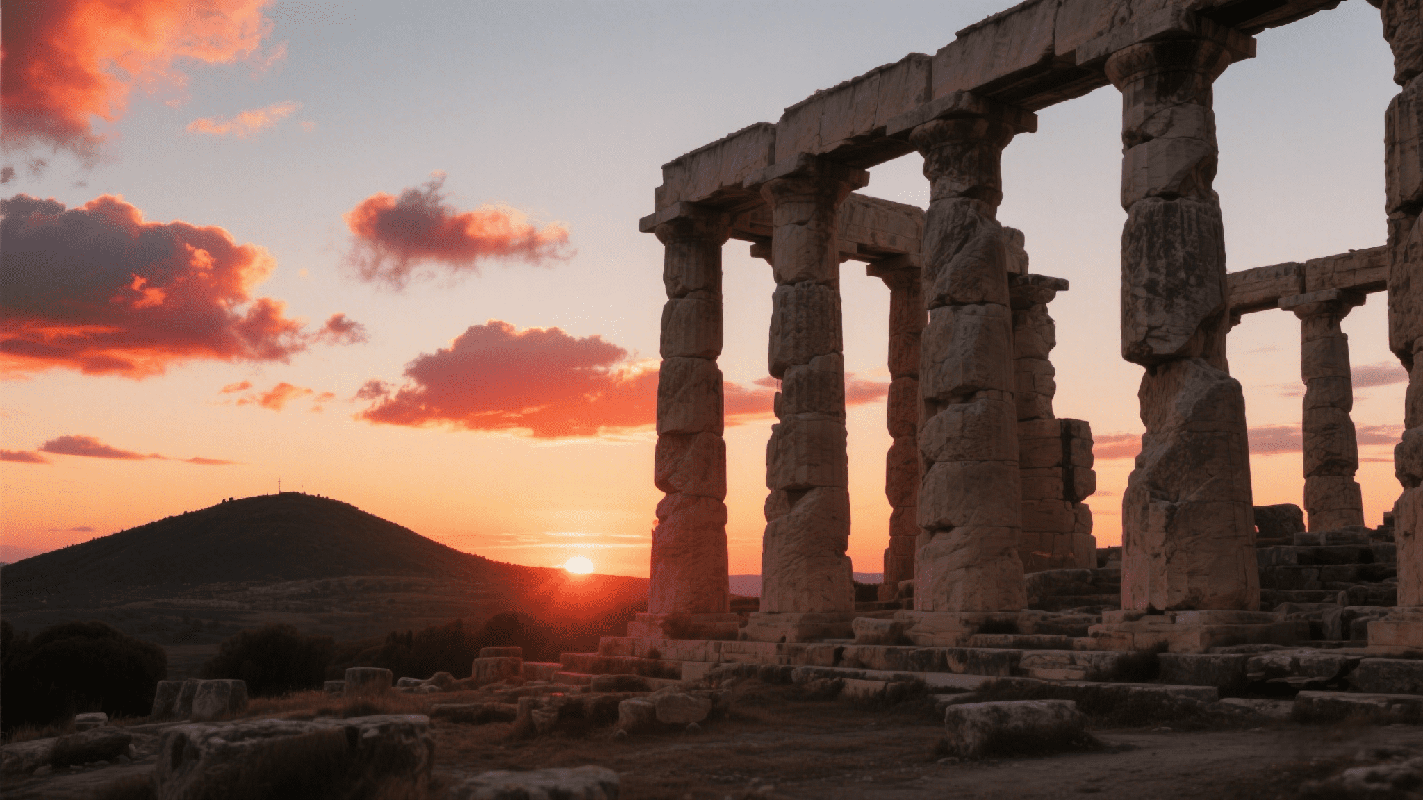 wooden puzzle The Greek Temple of Zeus at Dusk Intelligent Game Fit ...