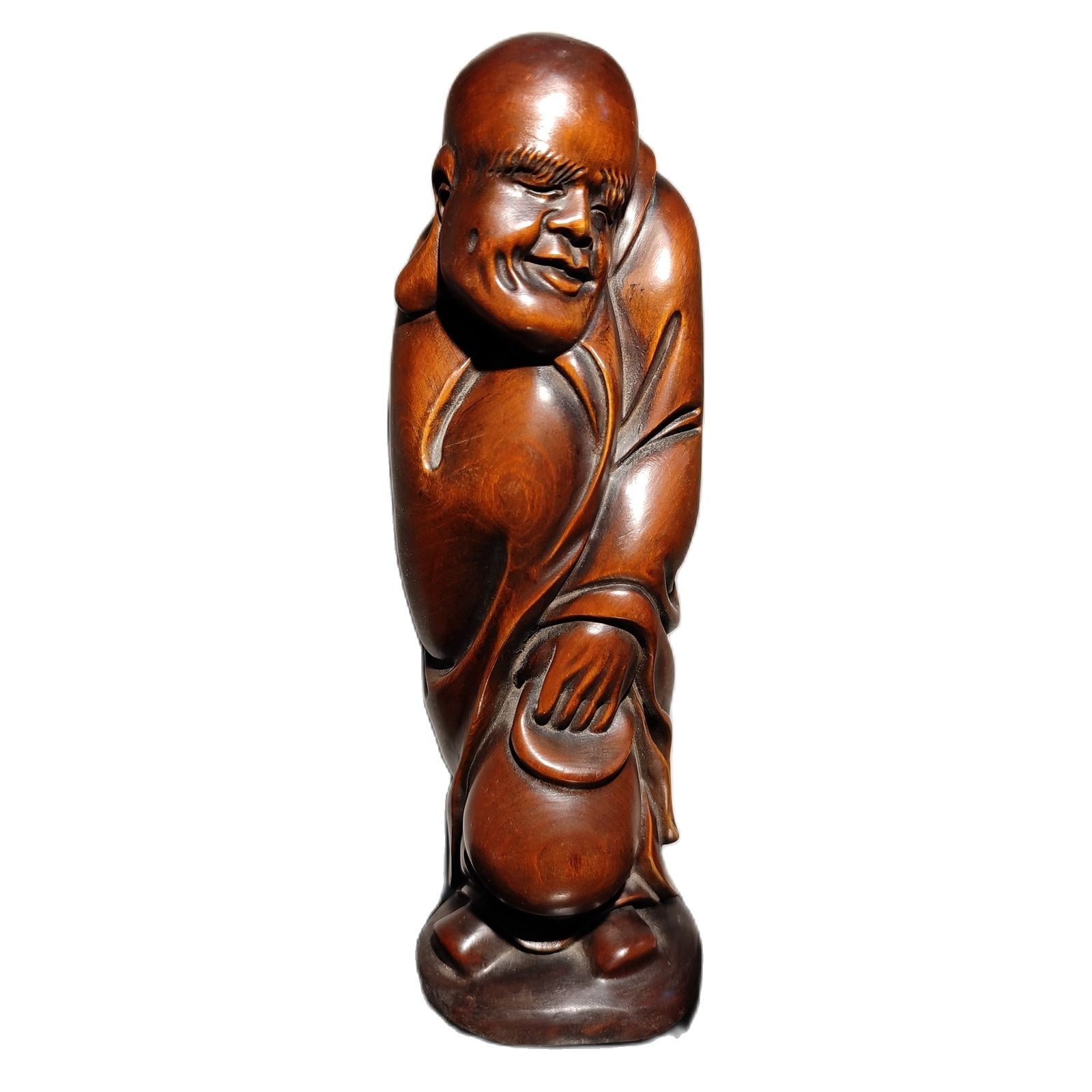 wooden thinking man statue wood carving decorative sculpture home decor ...