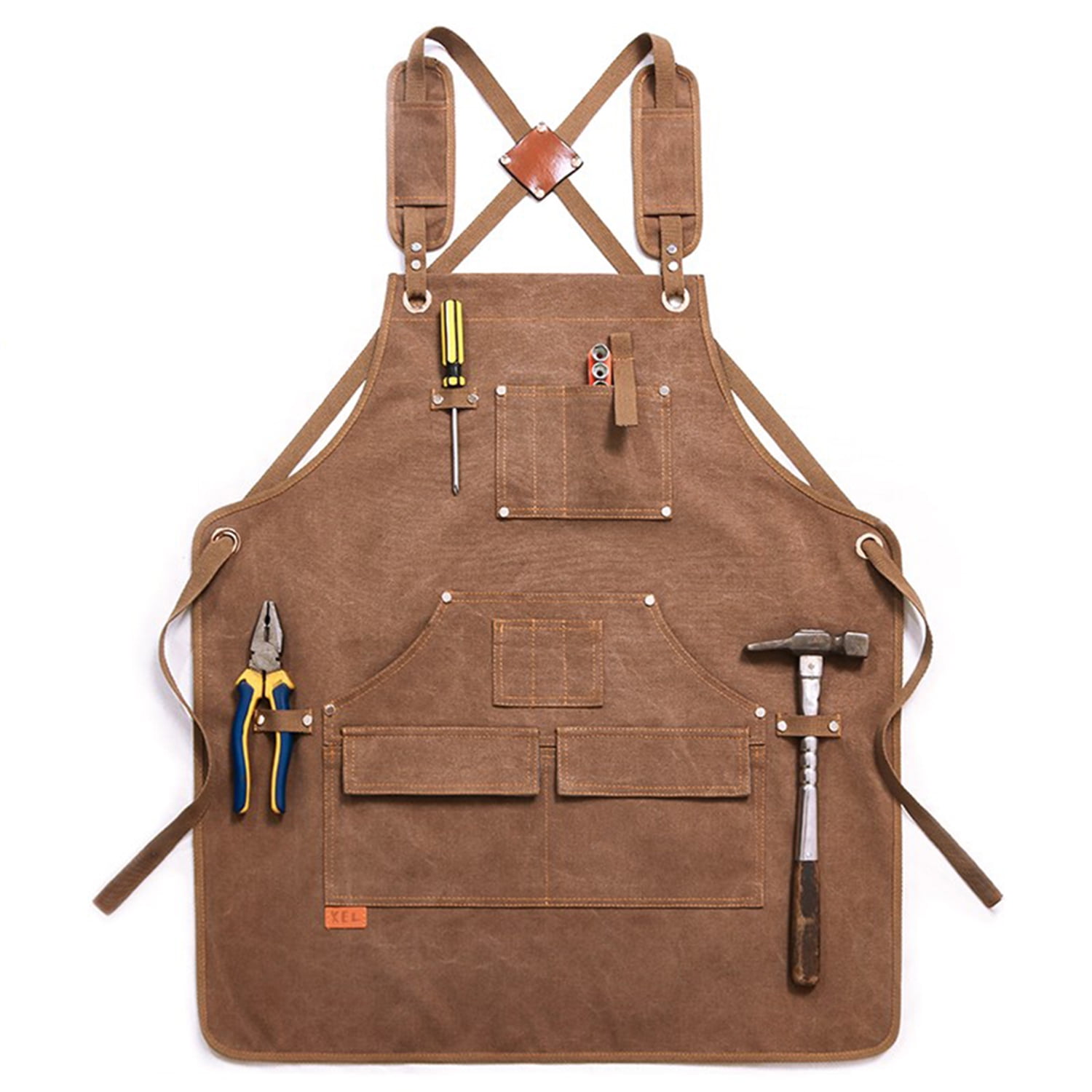 woodworking Apron，Aprons for Men Men and Women with Pockets,Canvas Cross Back Heavy Duty ...
