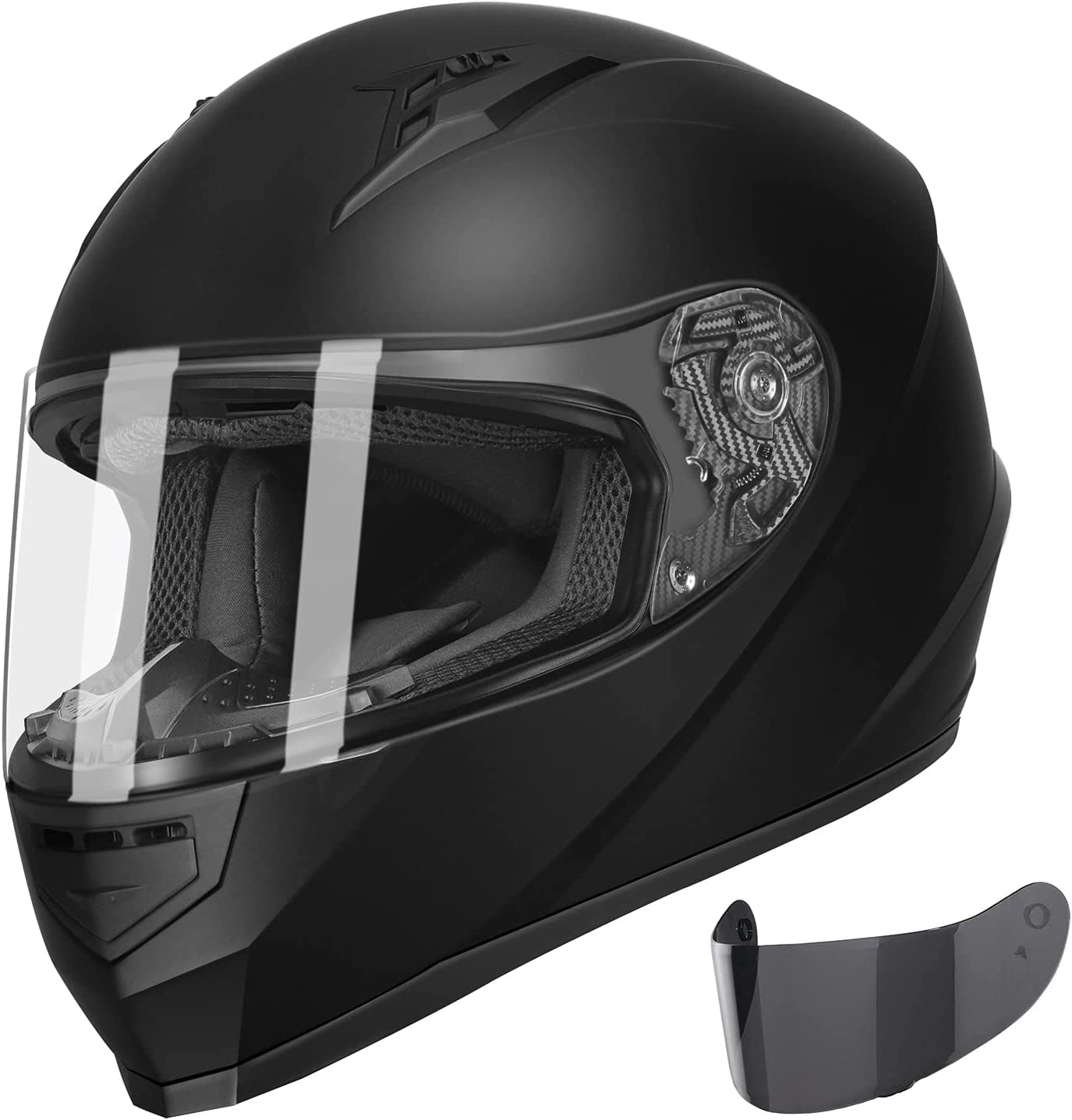 wooow shop GX11 Compact Motorcycle Helmet - Matte Black, Medium - Full ...