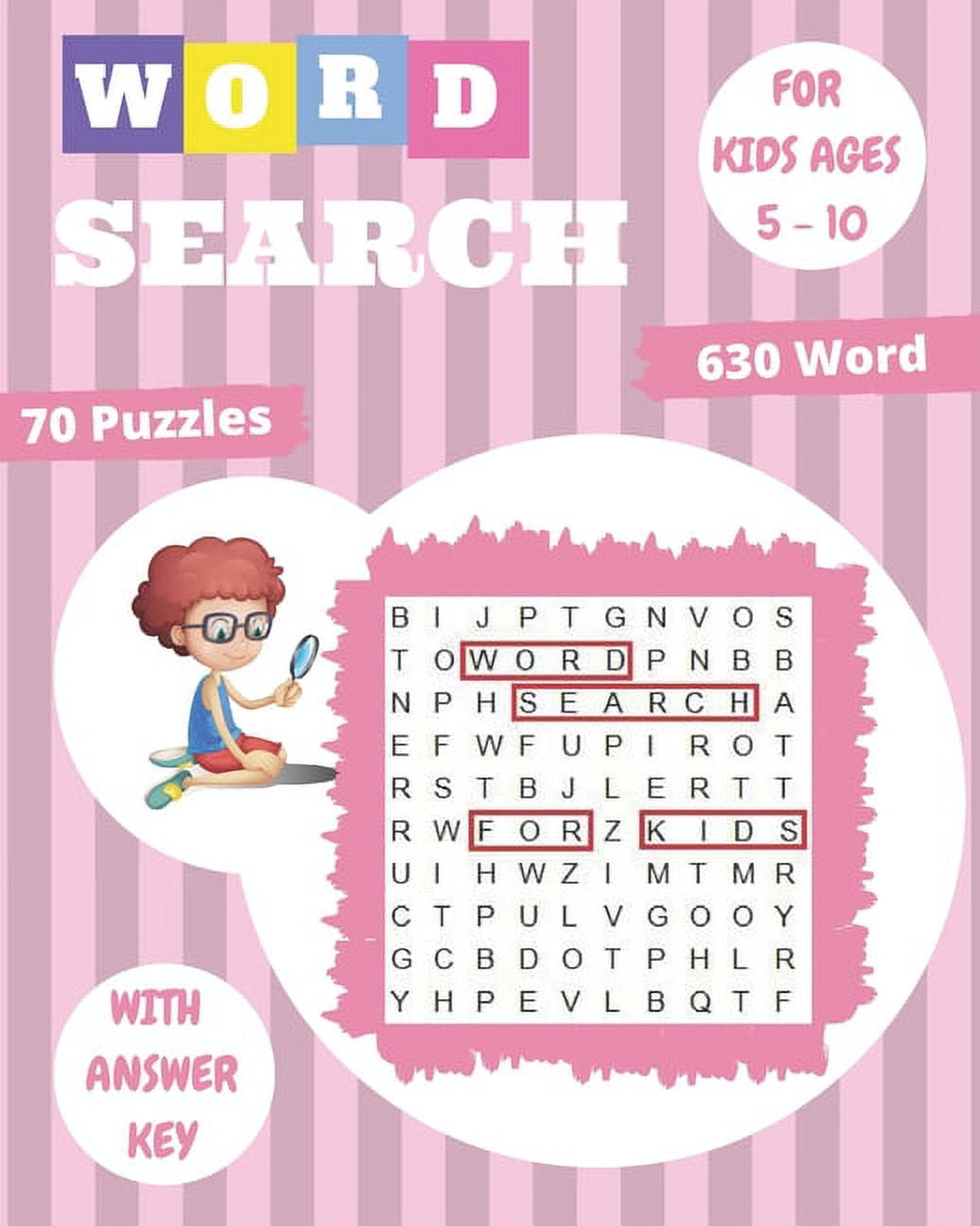 word search for kids ages 5-10: 70 Easy Large Print Word Find Puzzles ...
