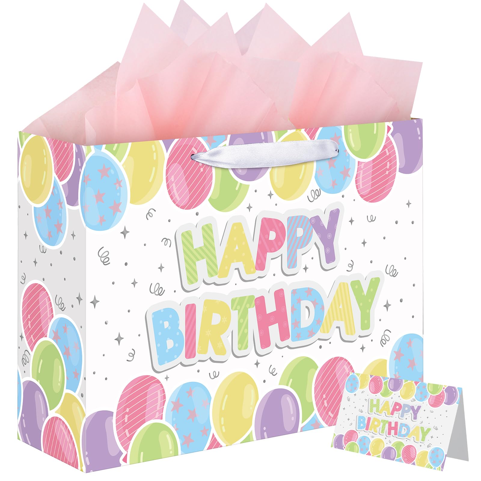 woric 14.5" Birthday Gift VTF5 Bag, Happy Birthday Bag with Tissue ...