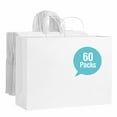 woric 60 PCS White Paper Bags with Handles, Large Gift Bag 16 x 6 x 12 ...