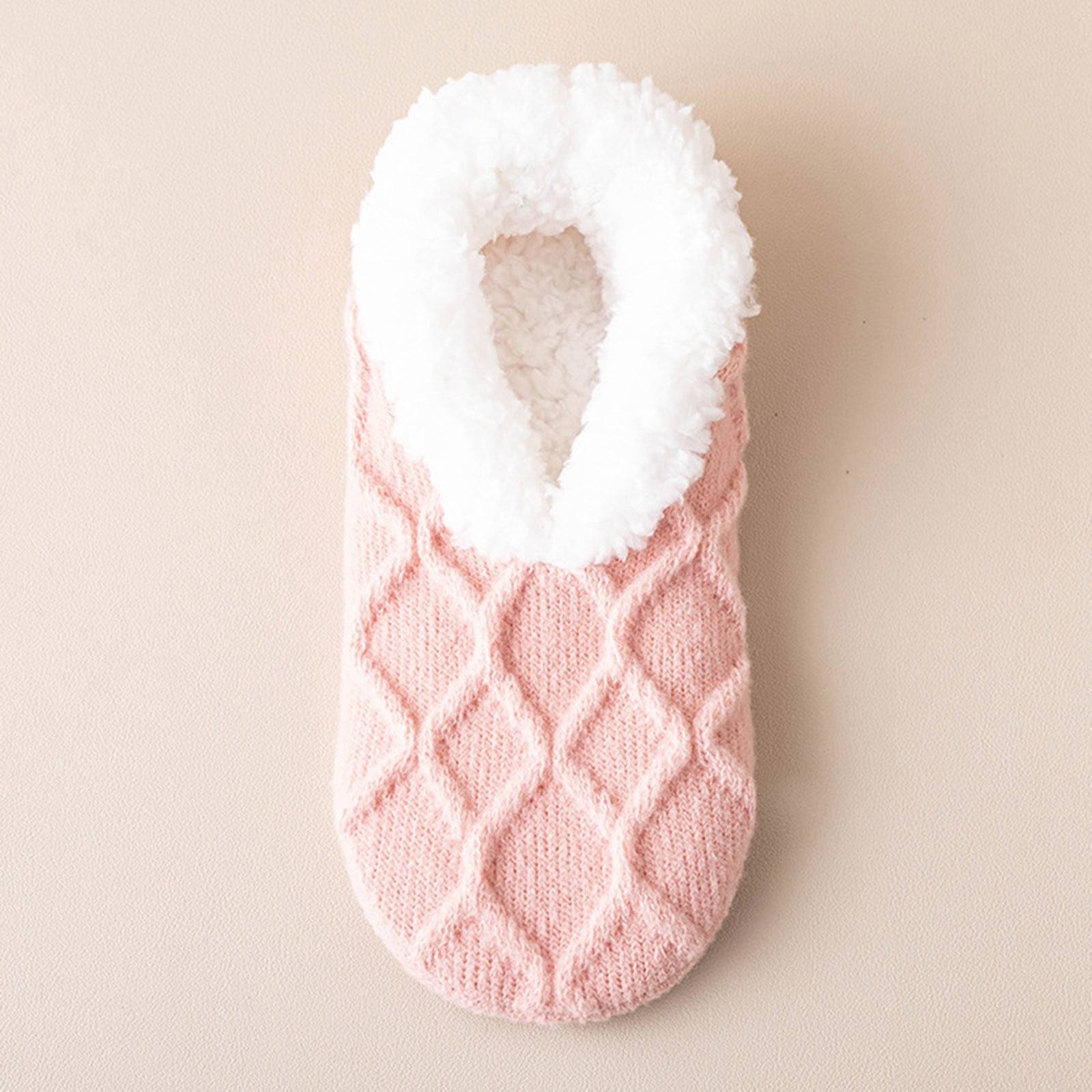 workcargo Cozy Pink Slipper Socks for Women - Non-Slip Faux Faux Fur ...