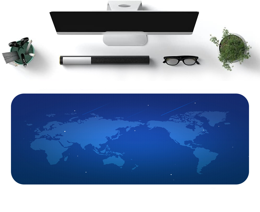world map Oversized mouse pad Keyboard pad Thickened Edge Lock world ...