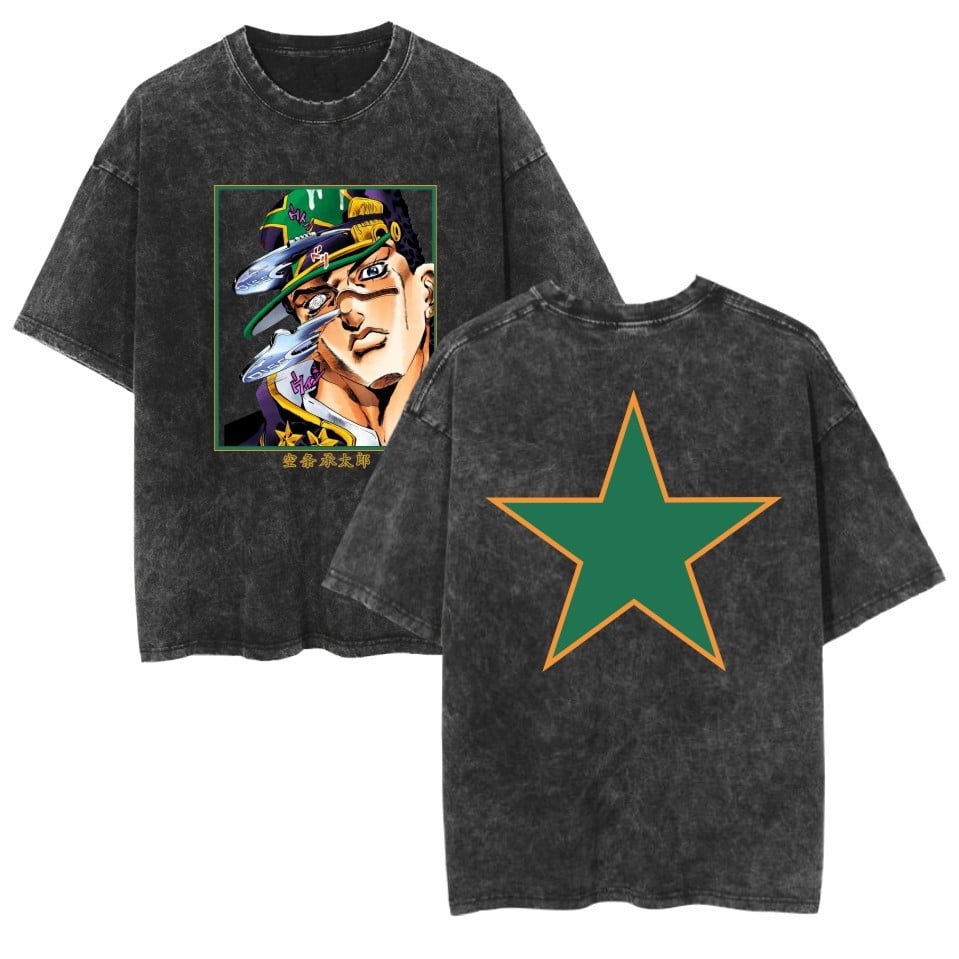 wotyworb JoJo's Bizarre Adventure T-Shirt Anime Washed Short Sleeve T ...