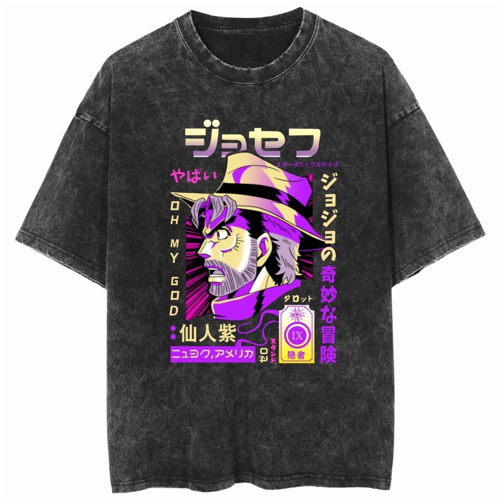 wotyworb JoJo's Bizarre Adventure T-Shirt Anime Washed Short Sleeve T ...