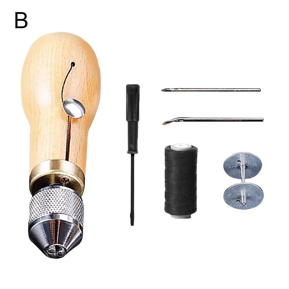 wouwaft Leather Sewing Machine Set Awl Thread Speedy Stitcher Kit For ...