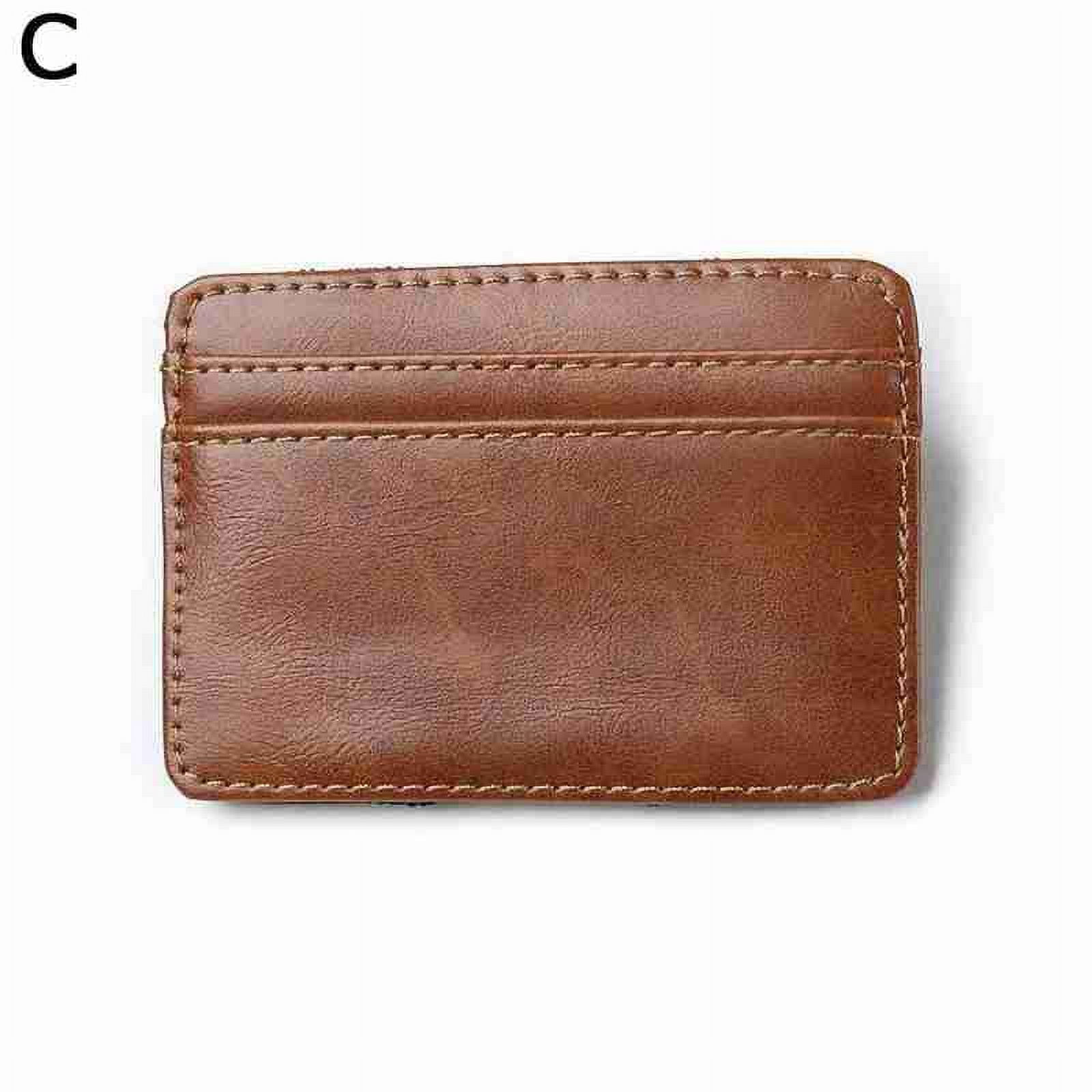 wouwaft Ultra Thin Mini Wallet Men's Small Wallet Business PU Coin ...