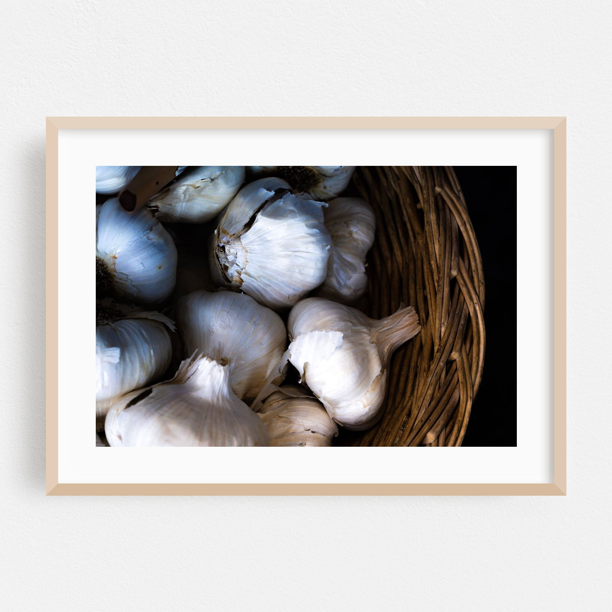 woven basket of whole garlic bulbs - Carmel-by-the-Sea California ...