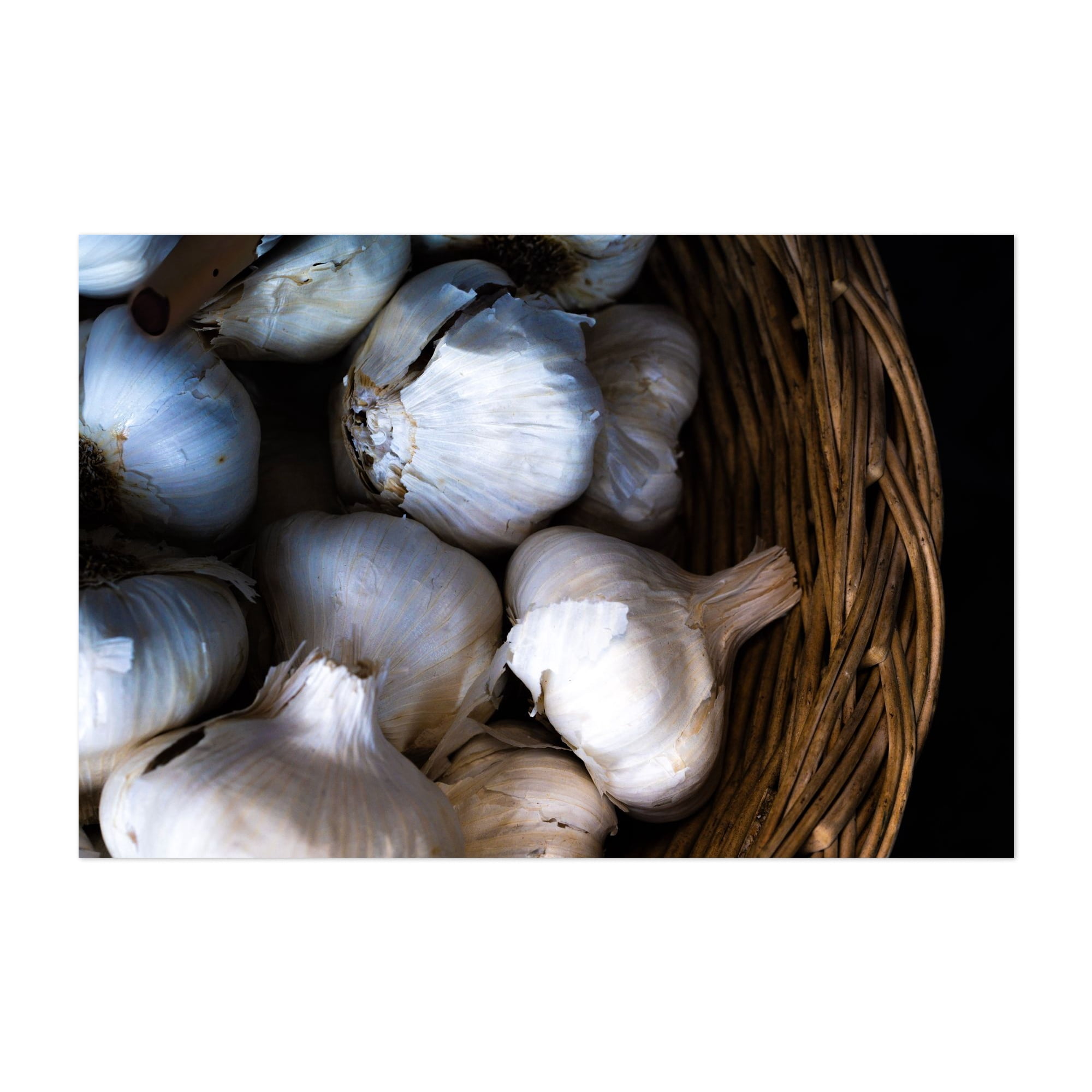 woven basket of whole garlic bulbs - Carmel-by-the-Sea California ...