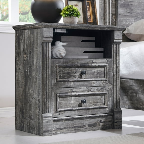 wow97e 2 Drawers Dresser for Bedroom, 26" Tall Farmhouse Nightstand ...