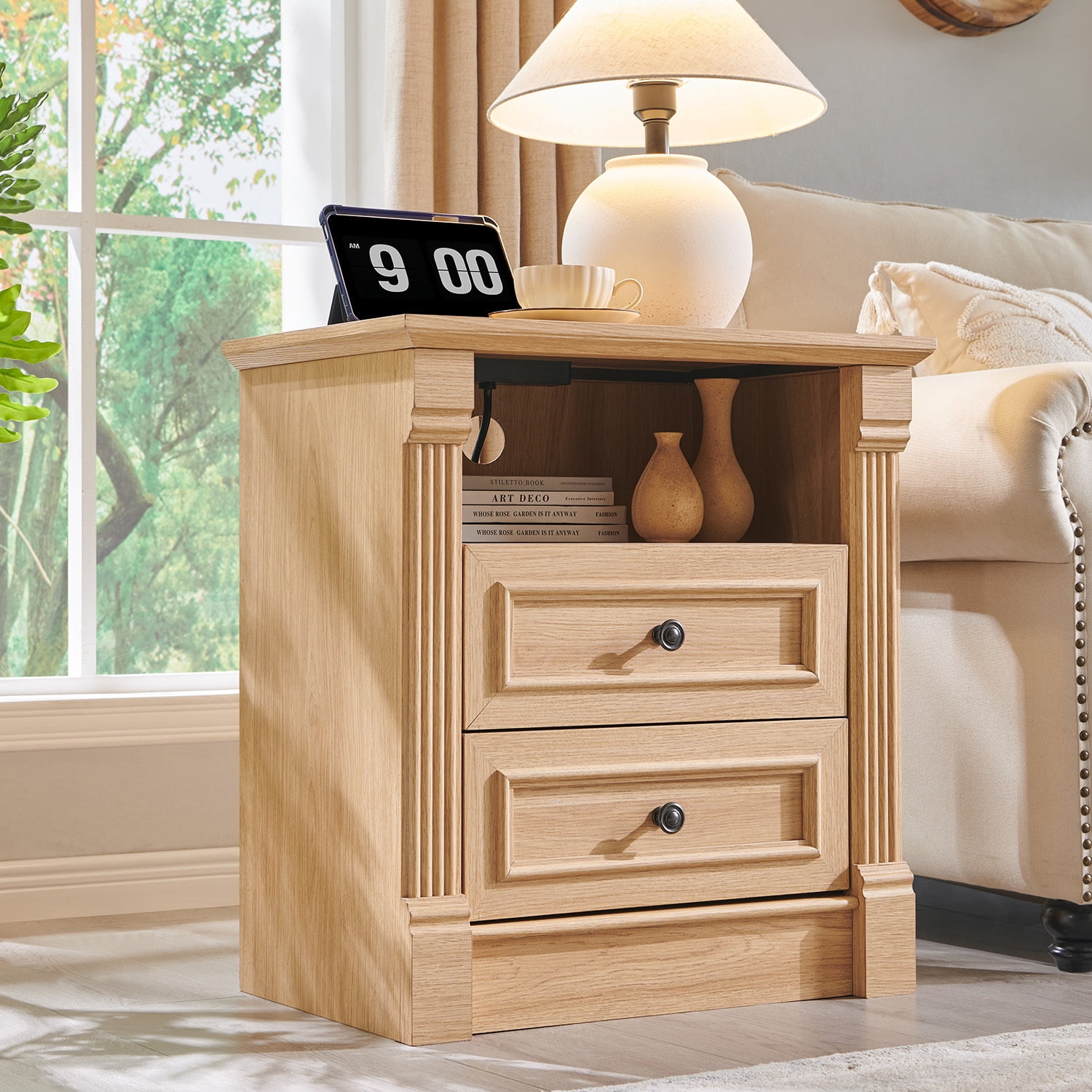 wow97e 2 Drawers Dresser for Bedroom, 26" Tall Farmhouse Nightstand ...