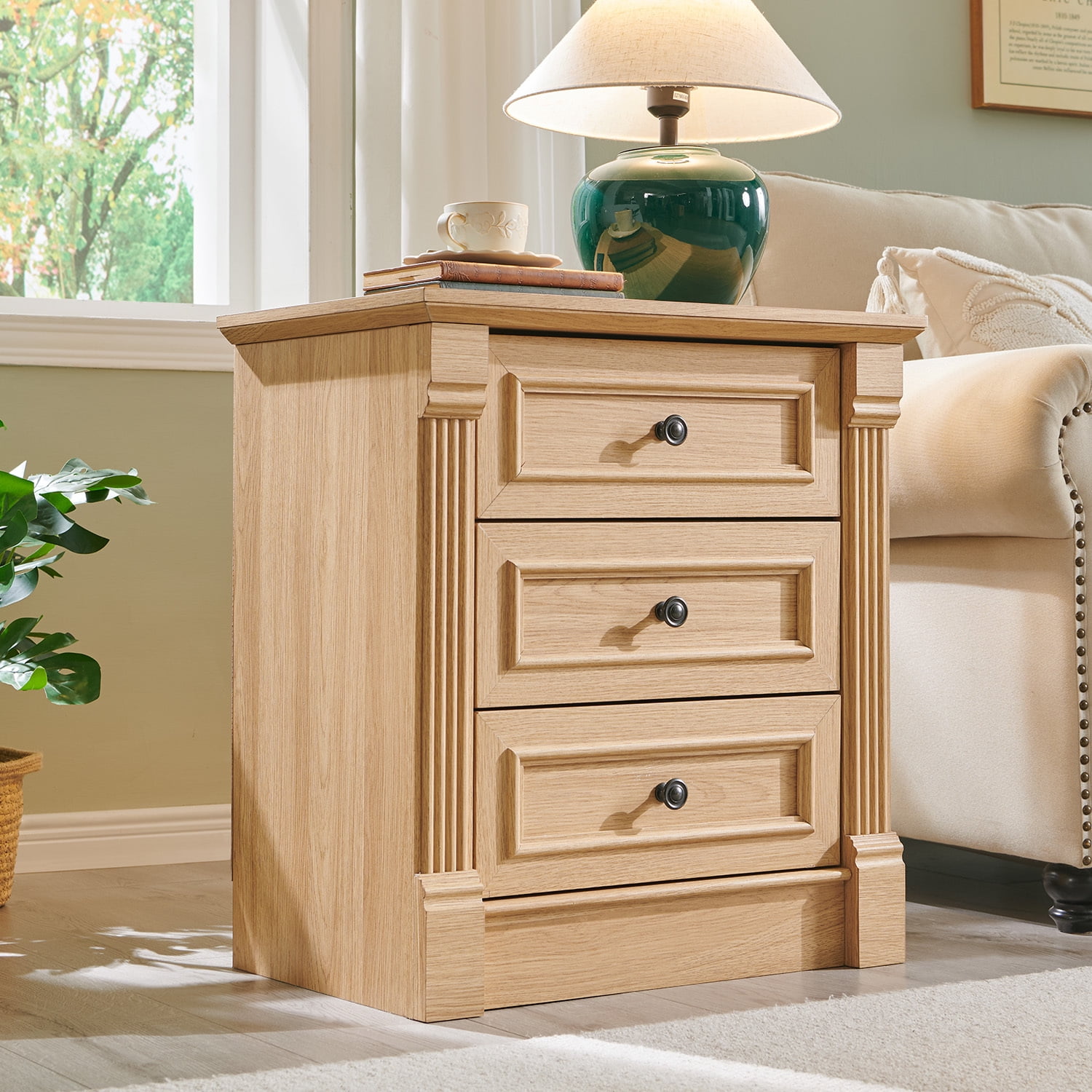 wow97e Farmhouse 26" Tall Nightstand with Charging Station, 3 Drawers ...