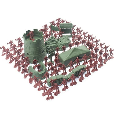 "8 Piece Assorted 4"" Plastic Army Men Set, Large Action Military Toy ...