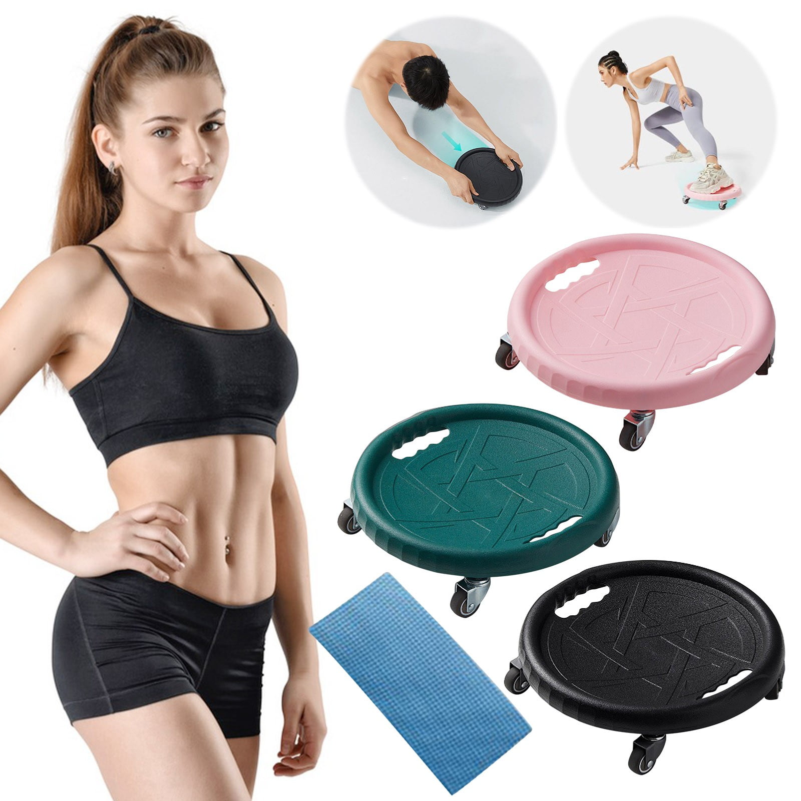 wowotier Ab Roller Board - Home Workout Abdominal Trainer, Silent Abdominal Wheel Board with Mat ...