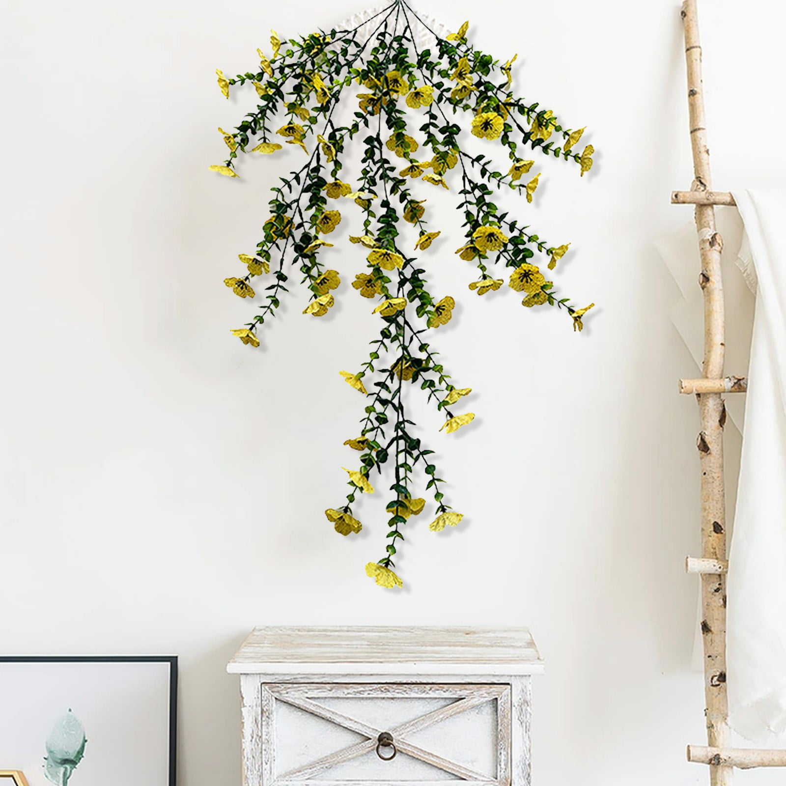 wowotier Fake Plants, Artificial Hanging Flowers, Fake Outdoor Hanging ...
