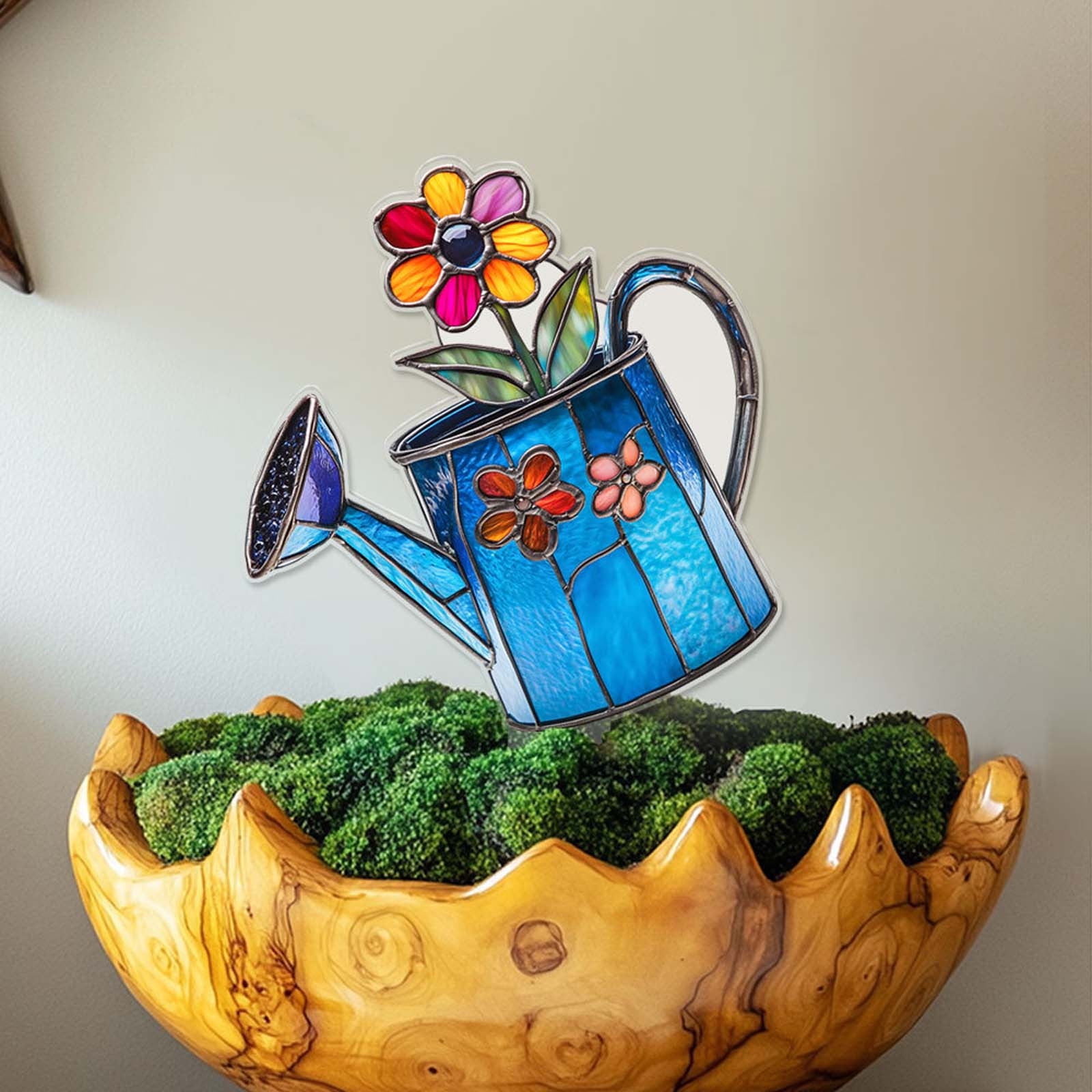 wowotier Garden Decor for Outside, 3D Acrylic Watering Can Decorative ...