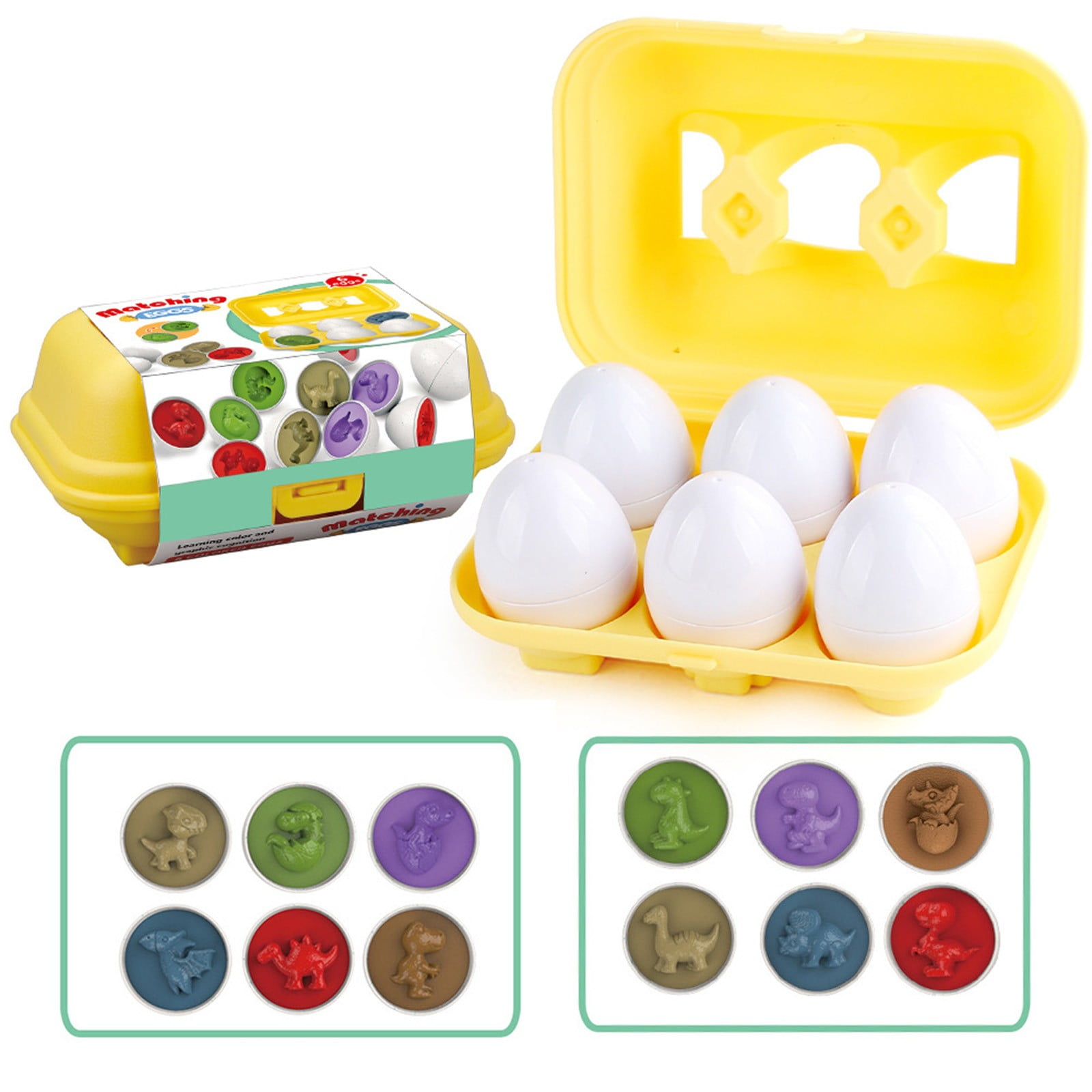 wowotier Matching Eggs 6 pcs Set Easter Eggs, Educational Color & Shape ...