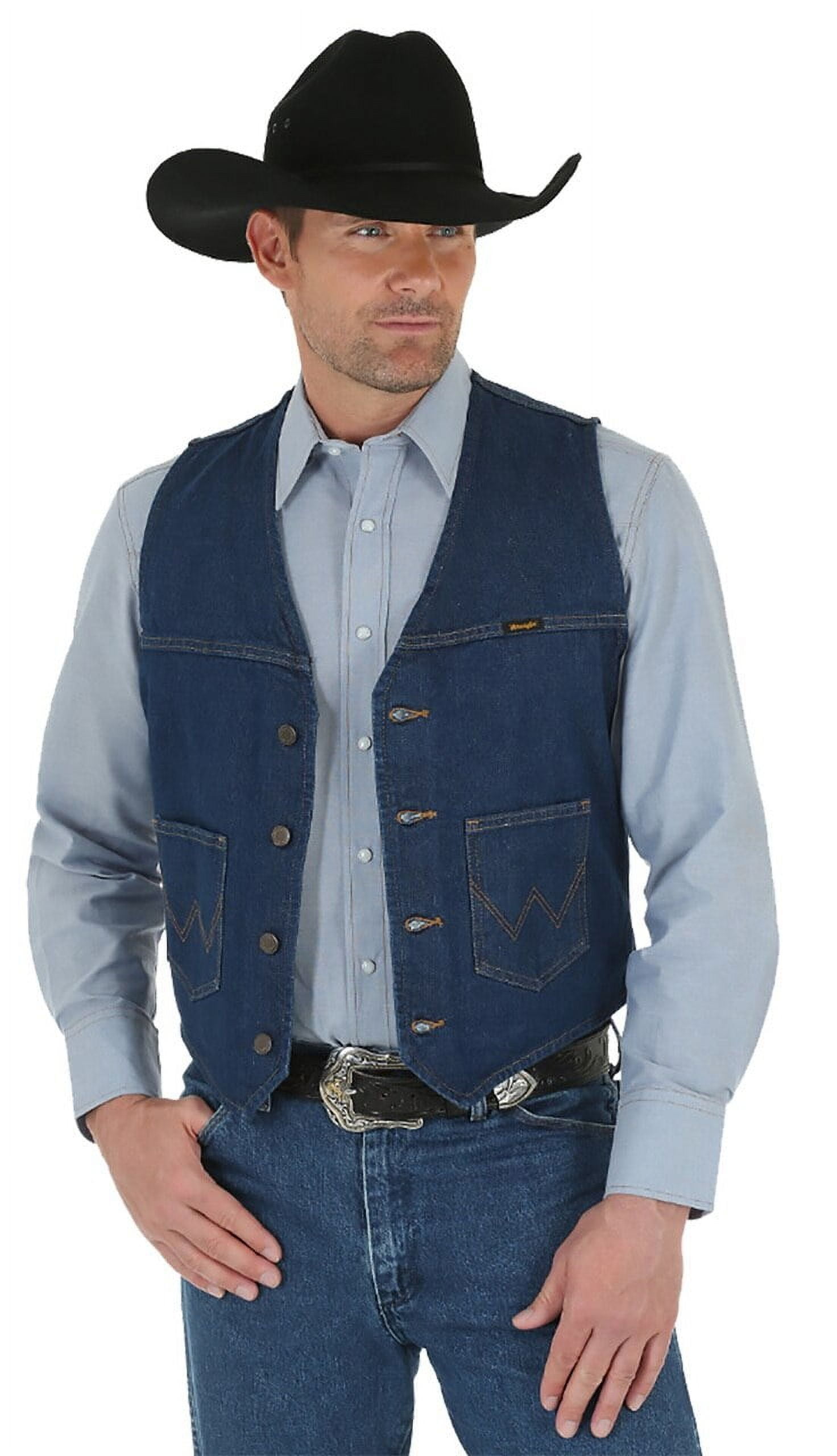 wrangler men's unlined vest, denim, 2X-large - Walmart.com