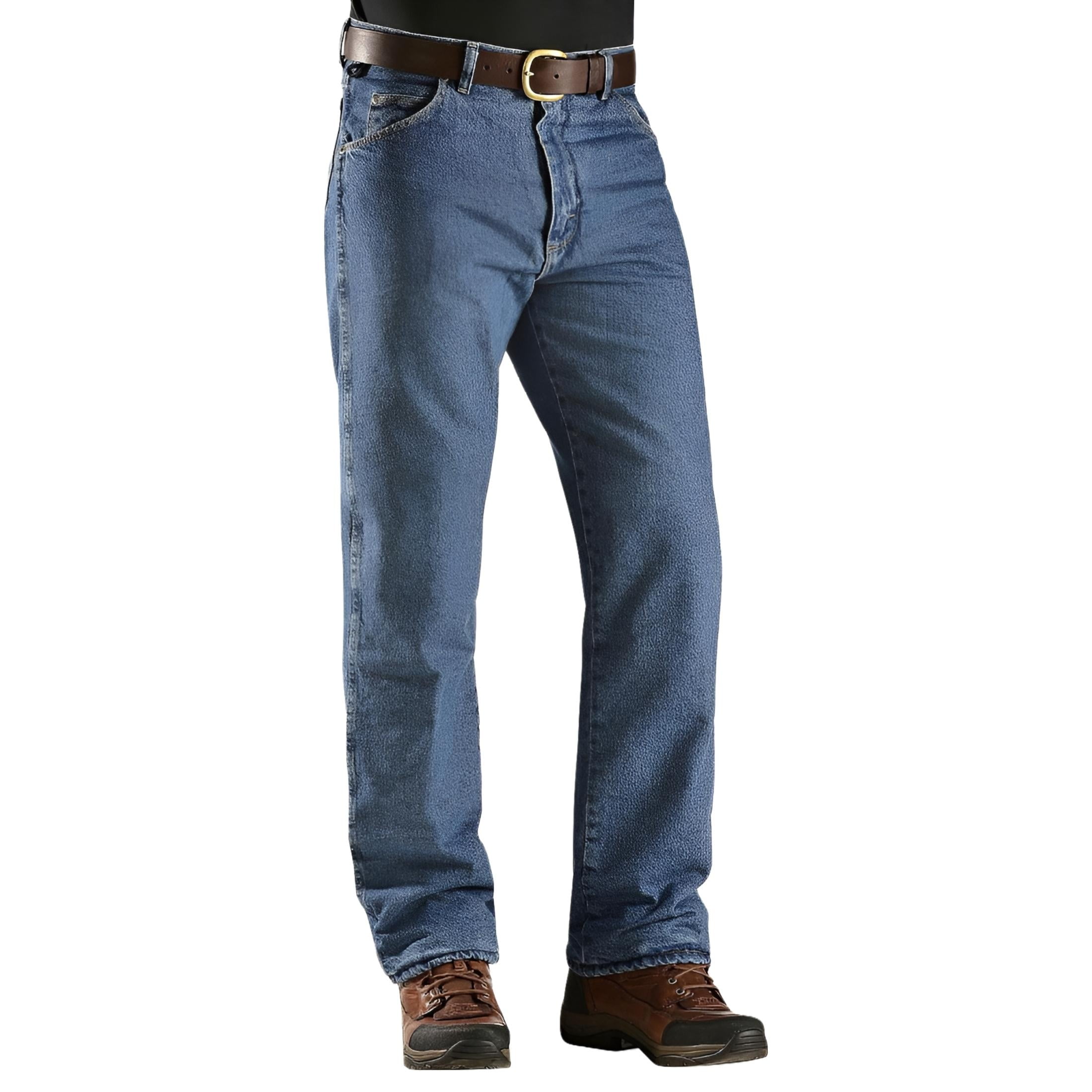 Wrangler Men's Workwear Jeans, Rugged Wear, Relaxed Fit, Flannel Lined ...