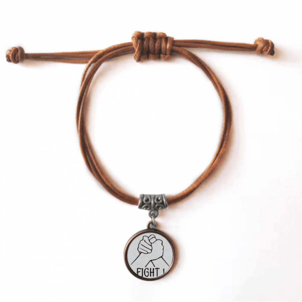 wrist wrestling personalized gesture bracelet leather hide wristband ...