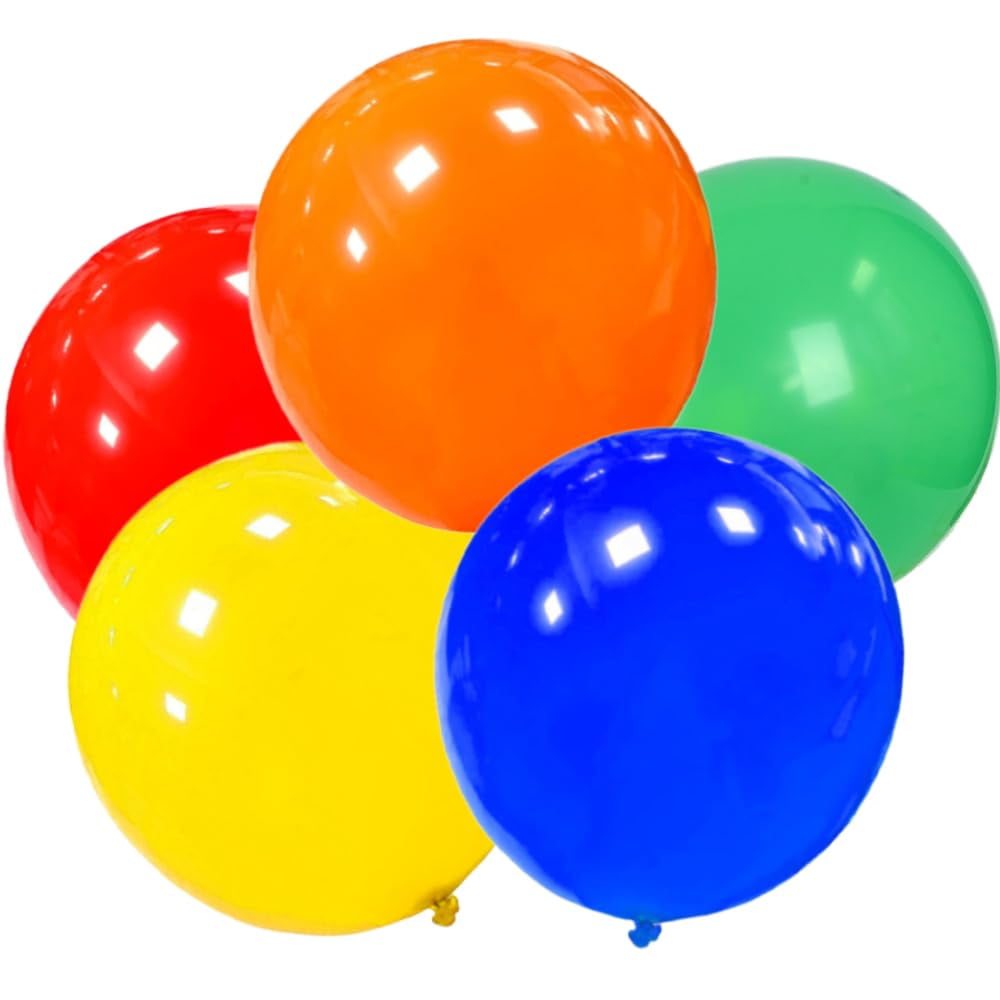 wrovitik 36 inch Large KEF16 latex balloons,5 Pcs big Balloons,5 Colors of latex Helium Balloons ...