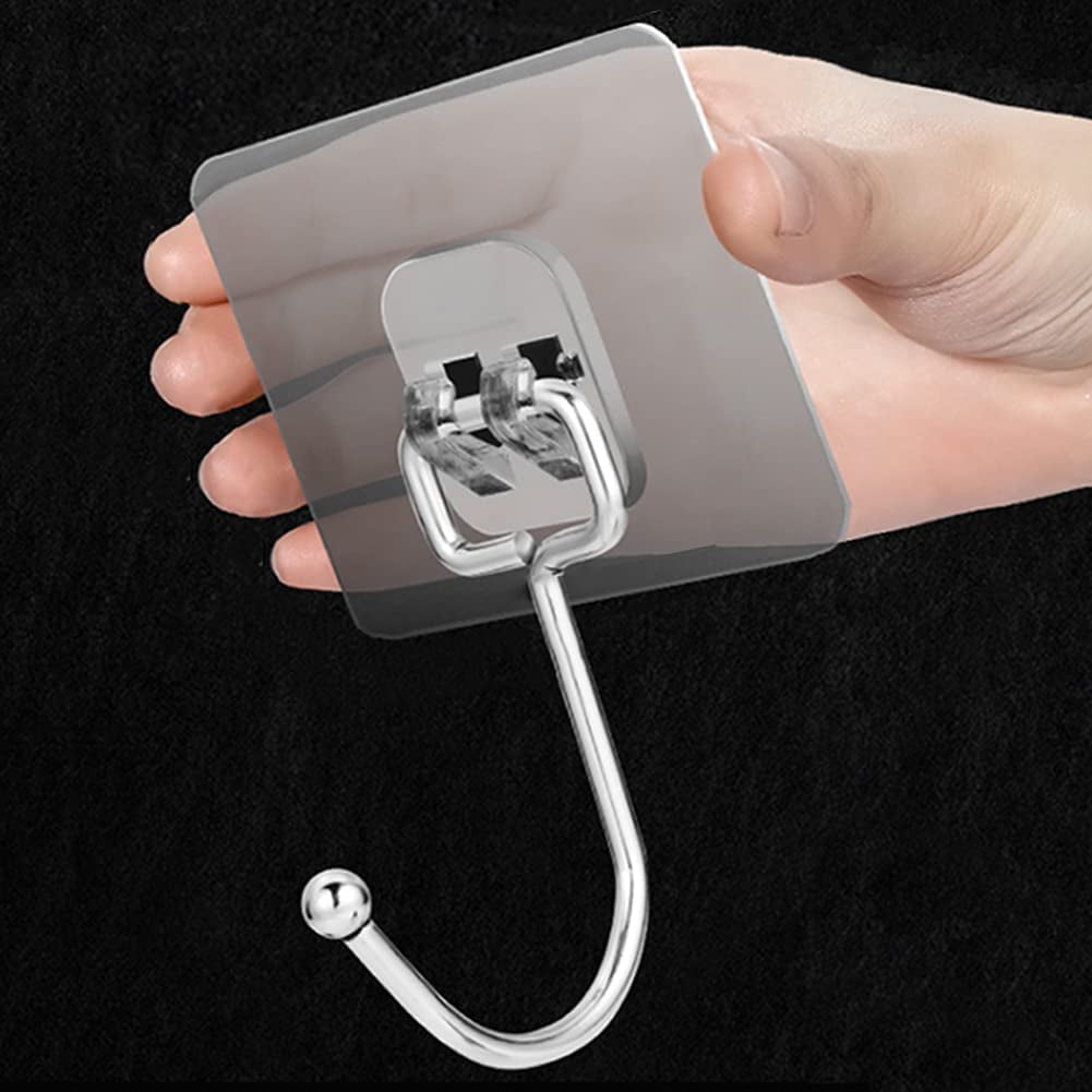 wsdvfep Wall Hooks Heavy Duty 40lb(Max), Stainless Steel Large Adhesive ...