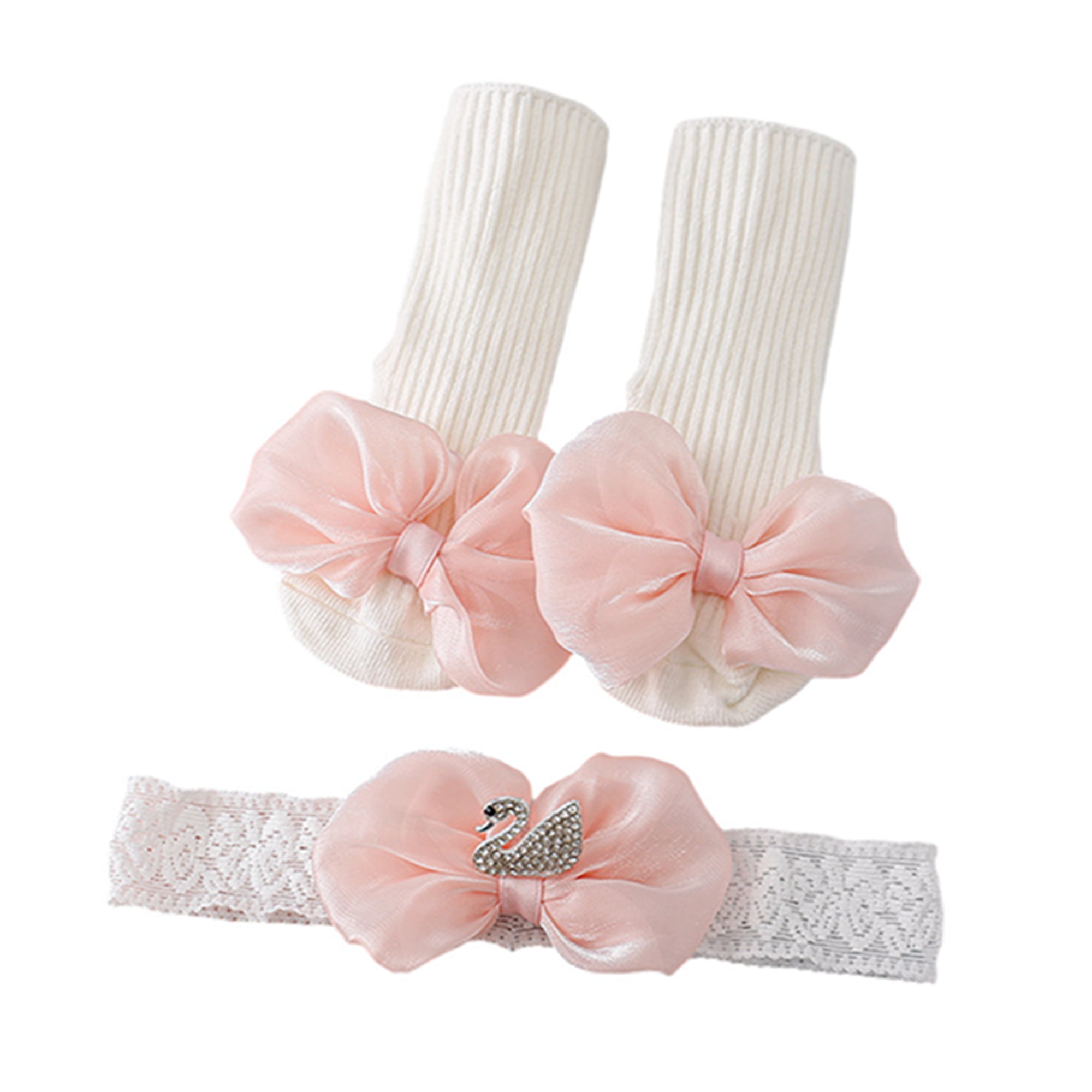 wsevypo Adorable Baby Gift Set: Soft Princess Crown/Swan Bow Headband ...