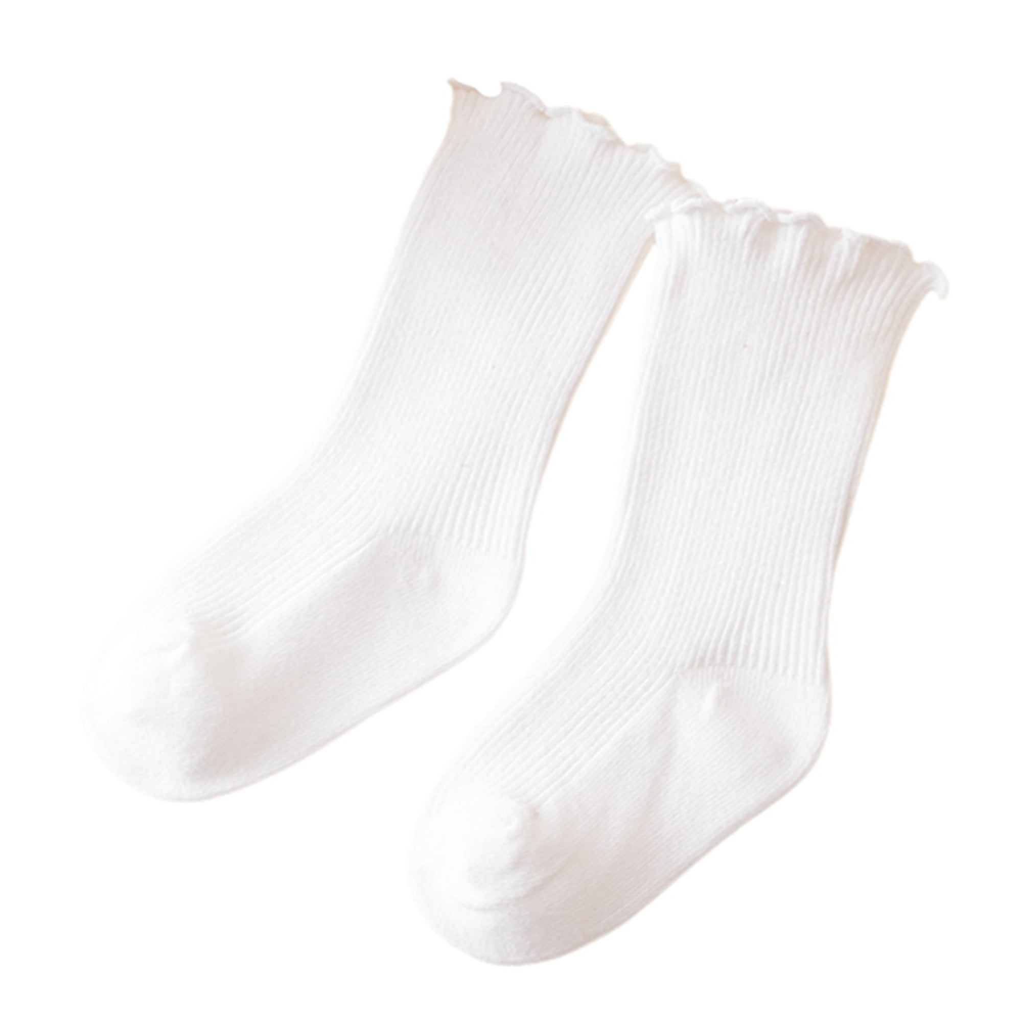 wsevypo Adorable Knee High Socks for Baby Girls with Soft Frills ...