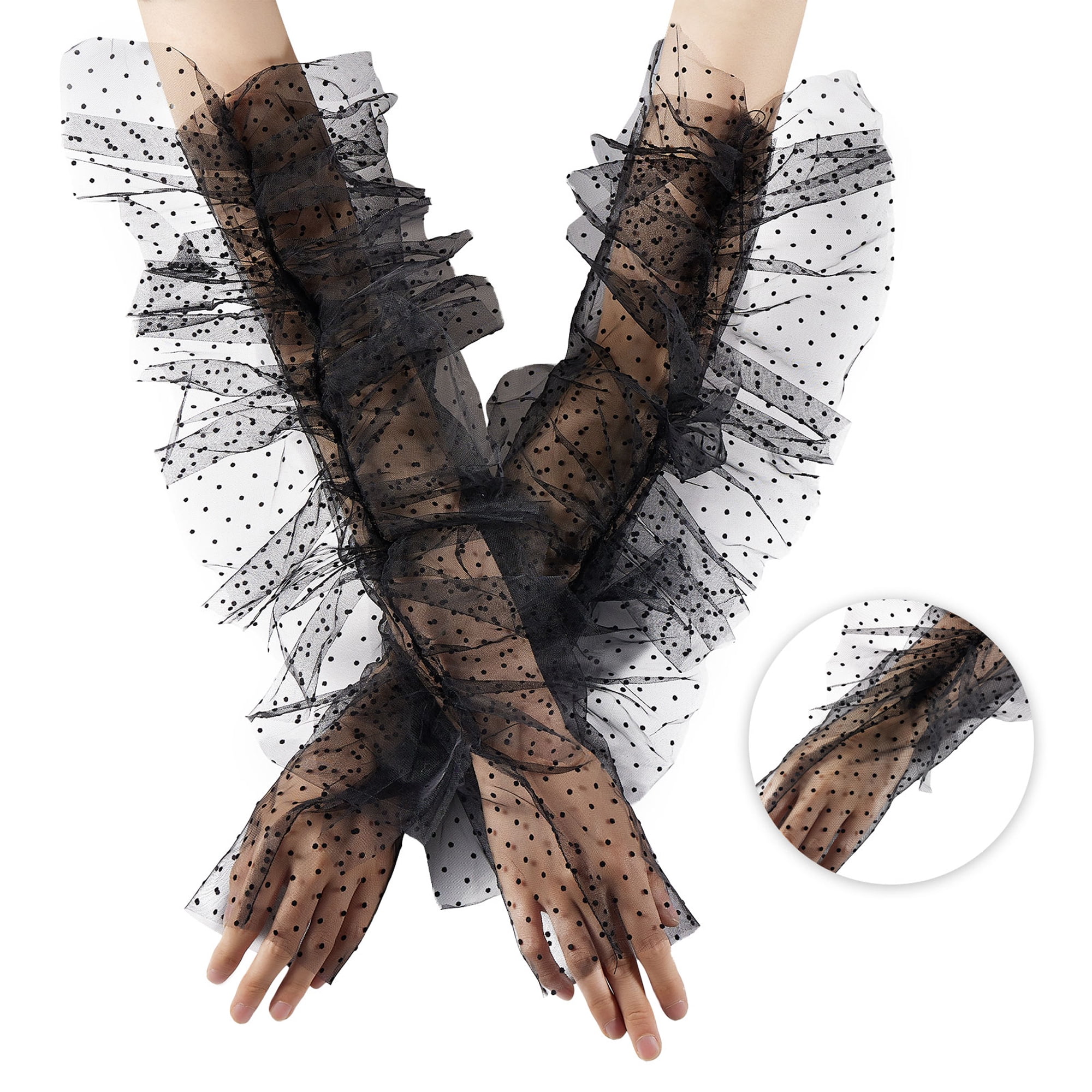 ESASSALY Beautiful Lace Gloves for Wedding Dinner Party Prom Evening ...