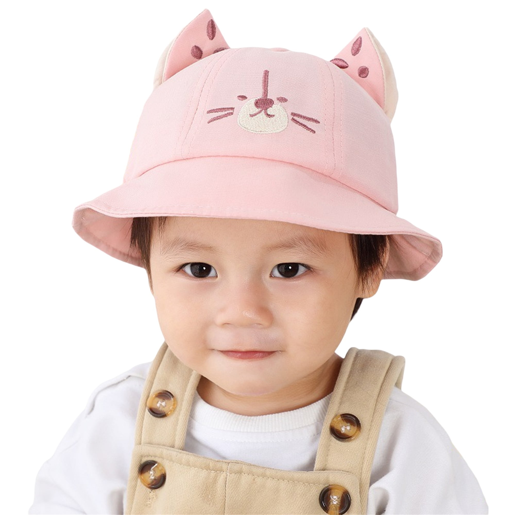 wsevypo Cartoon Cat Embroidery Wide Brim Sun Cap for Infant Boys and ...