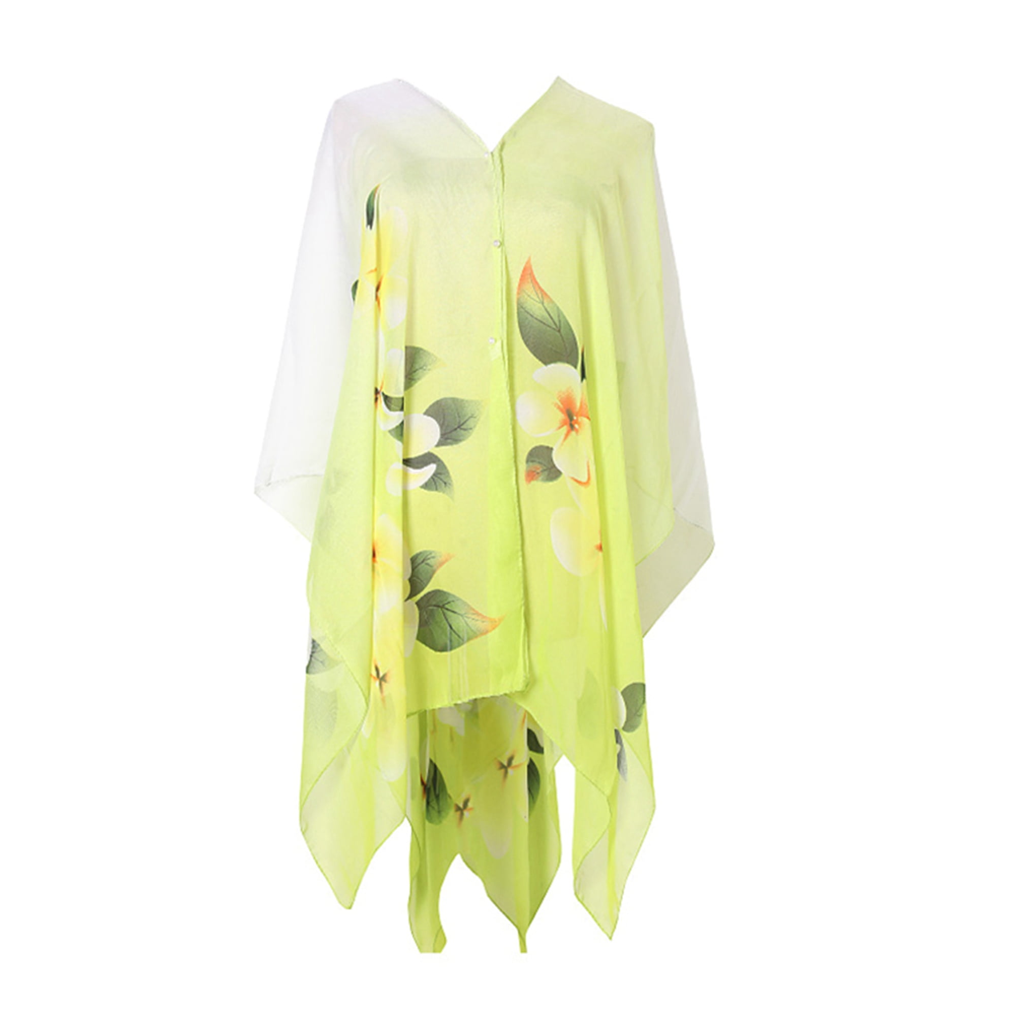 wsevypo Chic Beach Sun Protection Wrap with Elegant Flower Print for ...