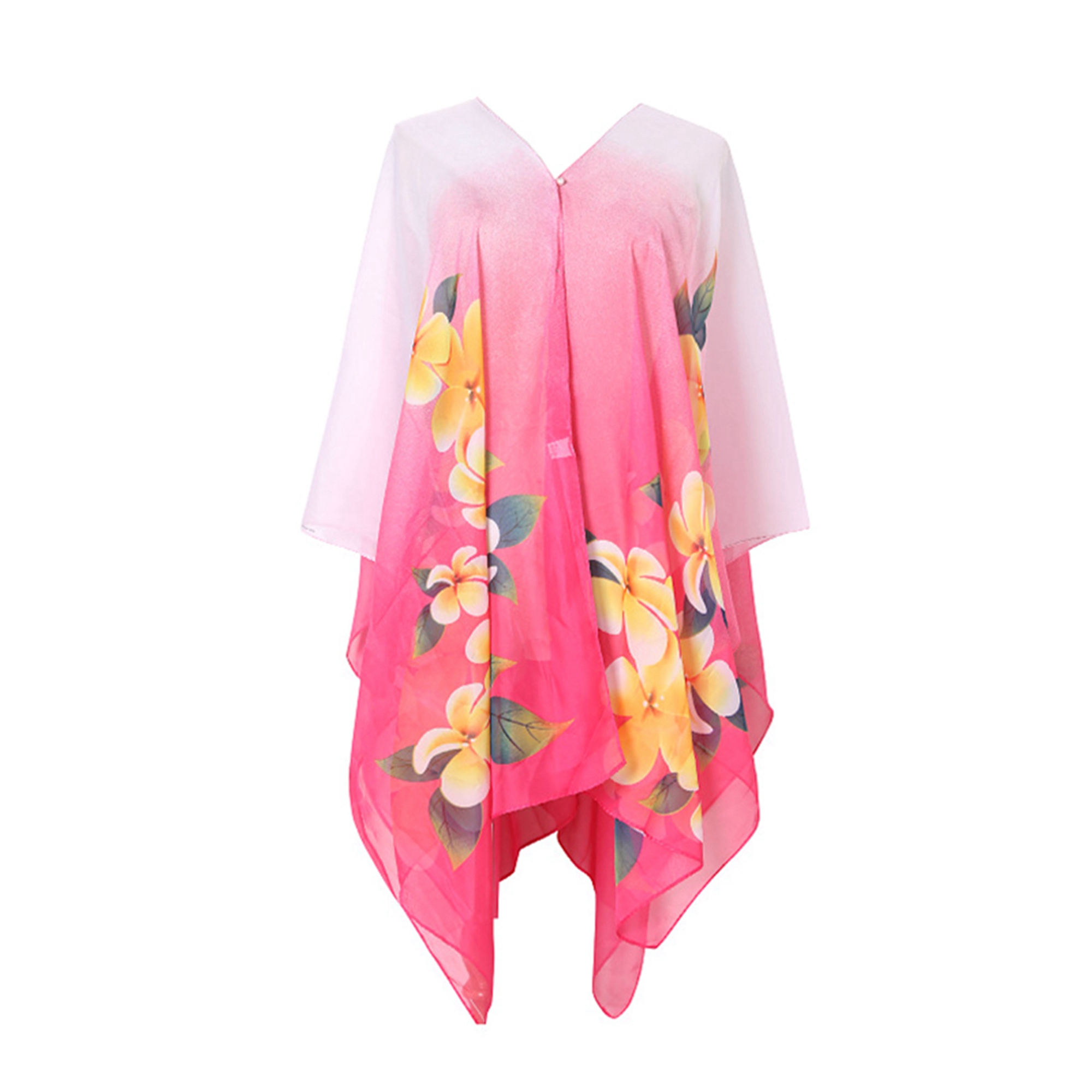 wsevypo Chic Beach Sun Protection Wrap with Elegant Flower Print for ...