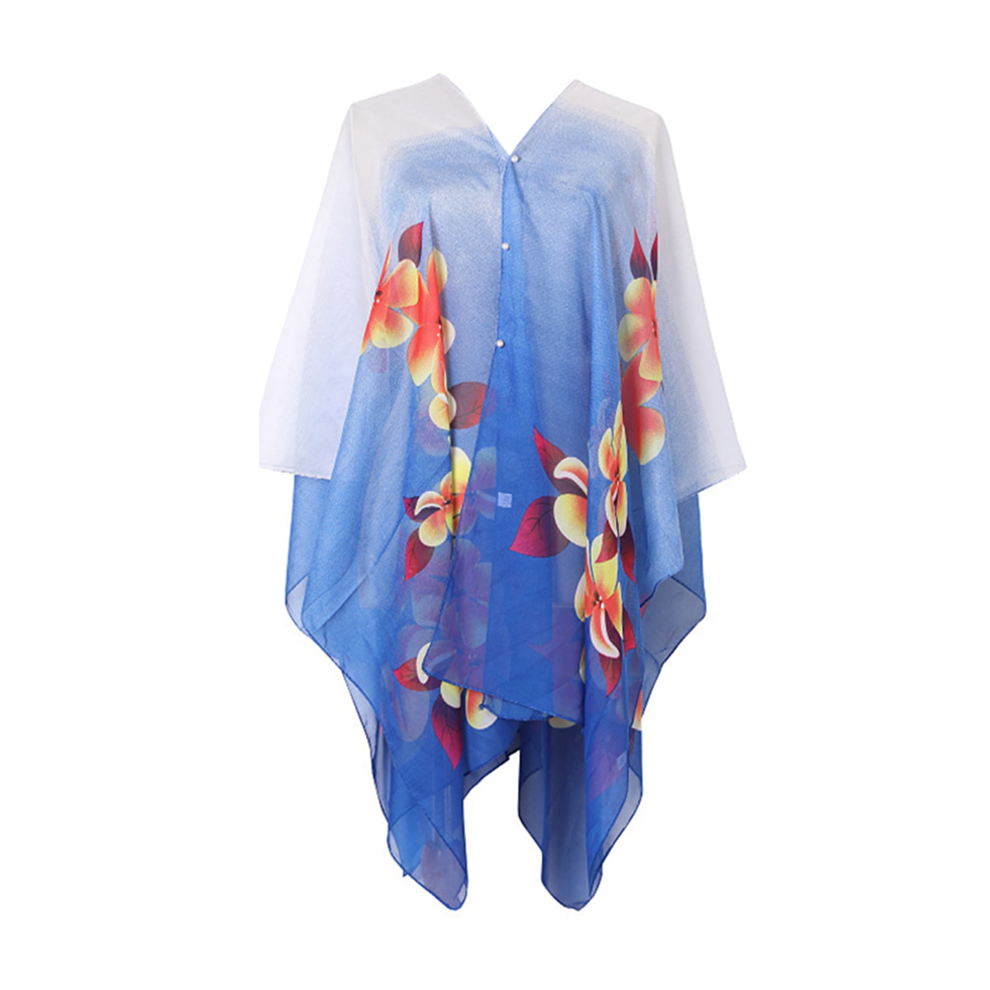 wsevypo Chic Beach Sun Protection Wrap with Elegant Flower Print for ...