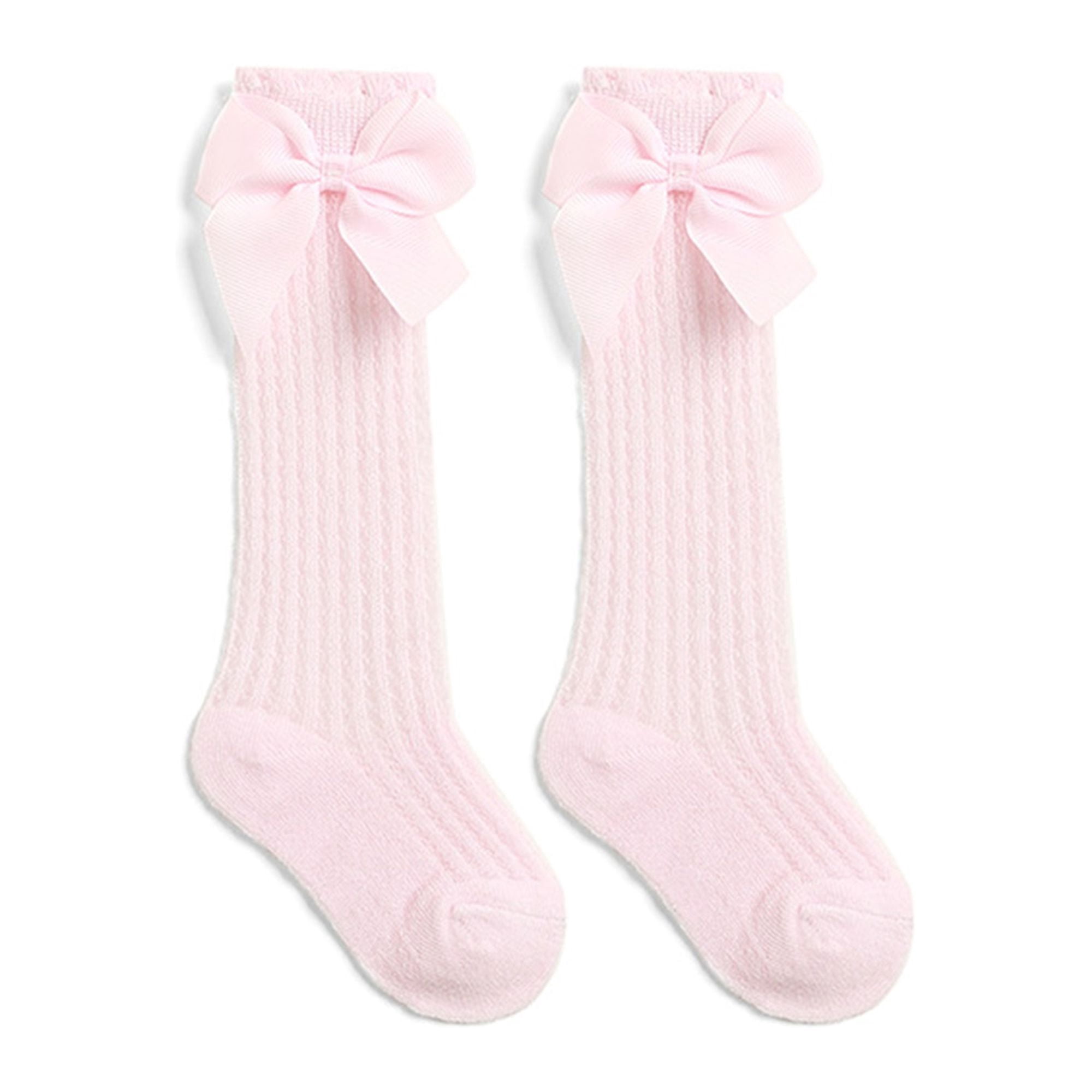 wsevypo Girls' Bow Summer Long Tube Socks with Lace Tulle and See ...