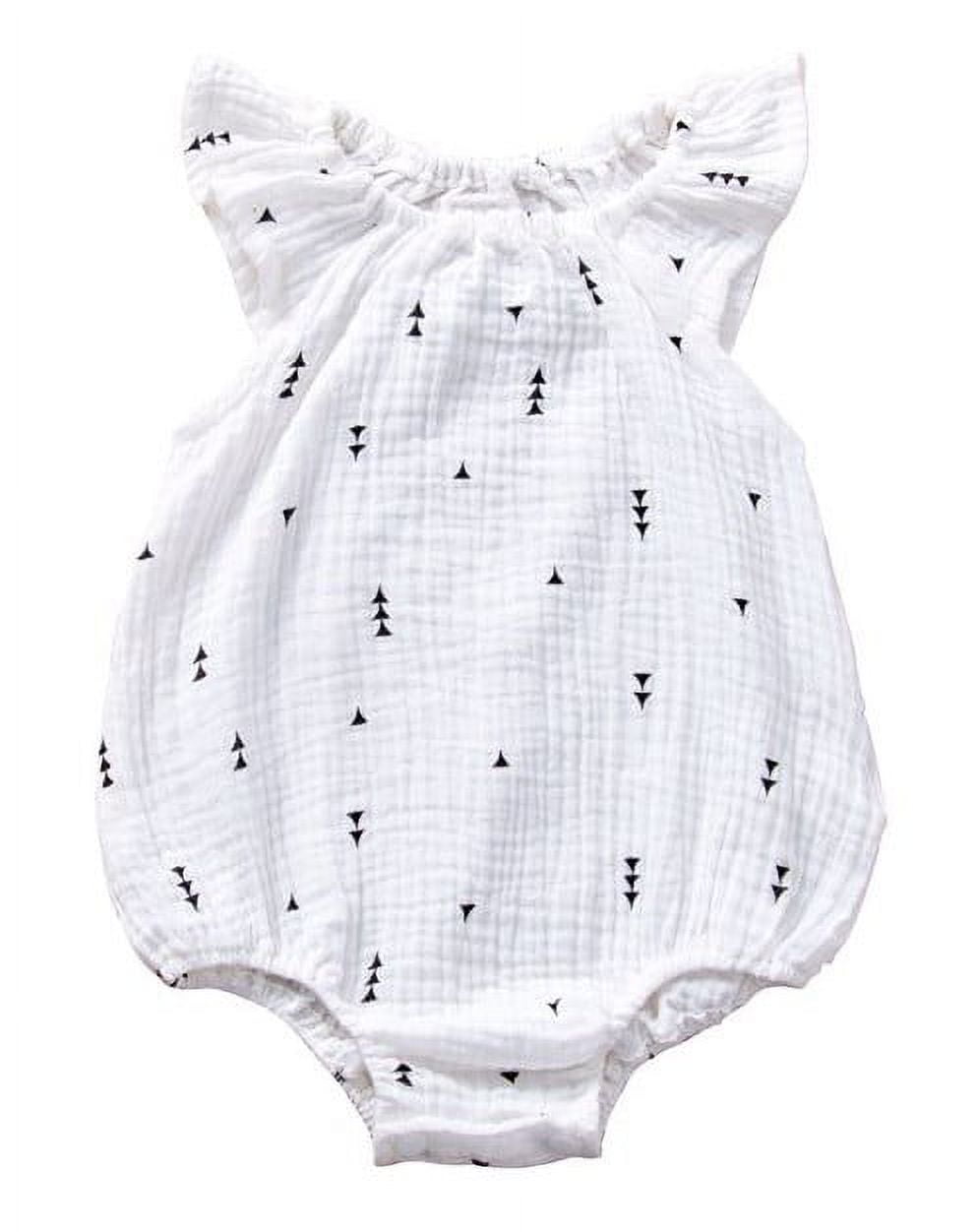 wsevypo Infant Baby Girl Boy Cotton Linen Romper Sleeveless Cute Print ...