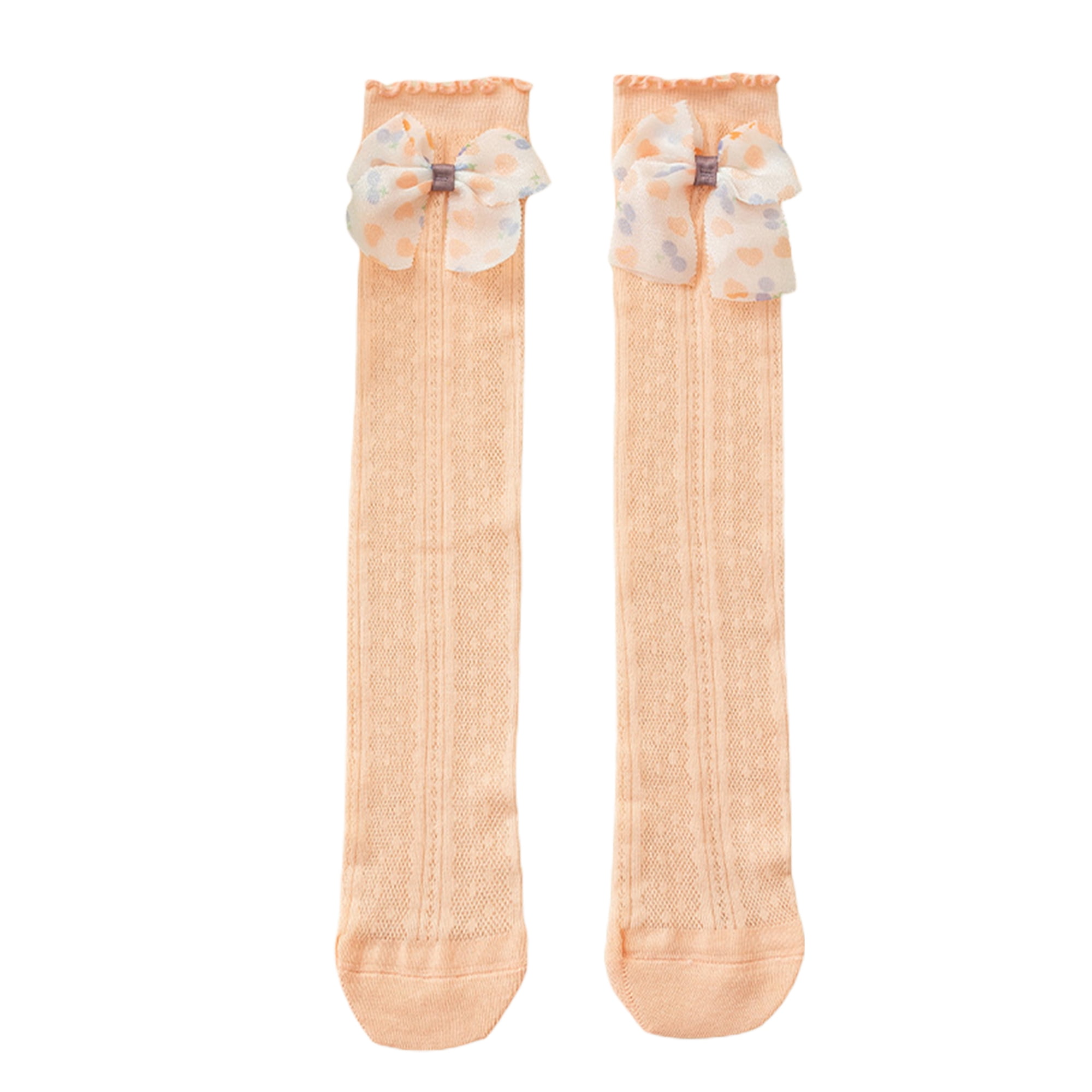 wsevypo Kids' Summer Mesh Long Socks with Bow, Frilly Stockings ...