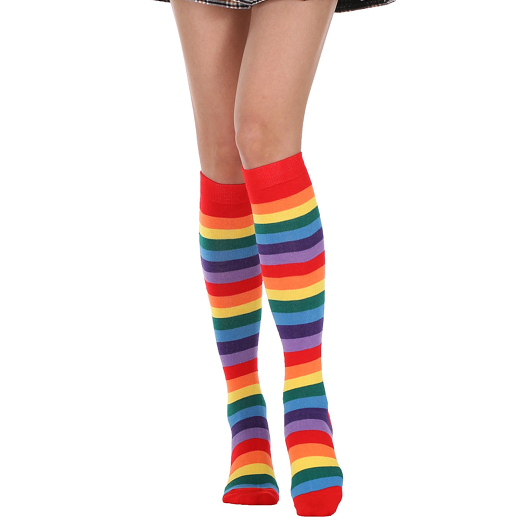 wsevypo Long Stockings with Colorful Rainbow Print for Women - Walmart.com