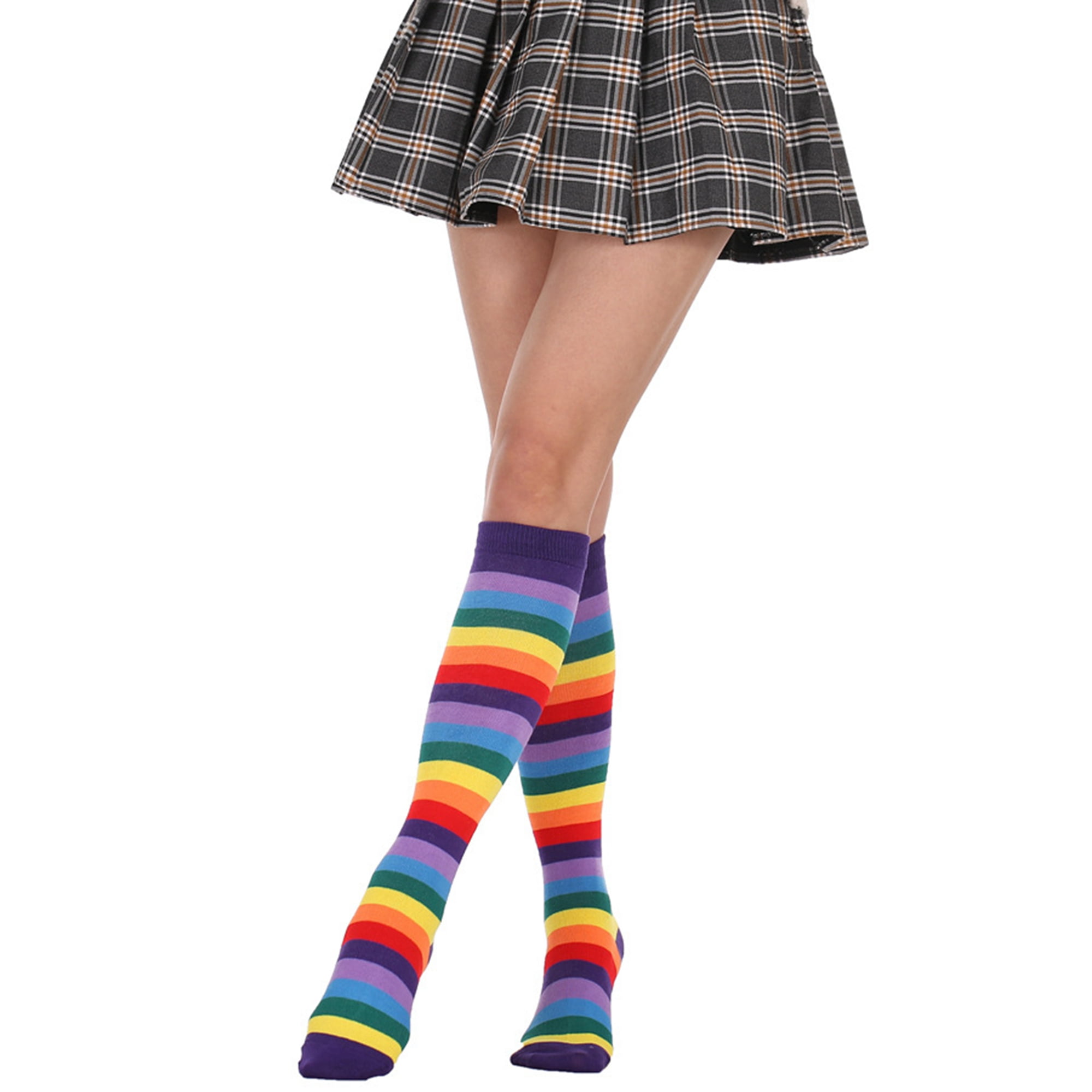 wsevypo Long Stockings with Colorful Rainbow Print for Women - Walmart.com