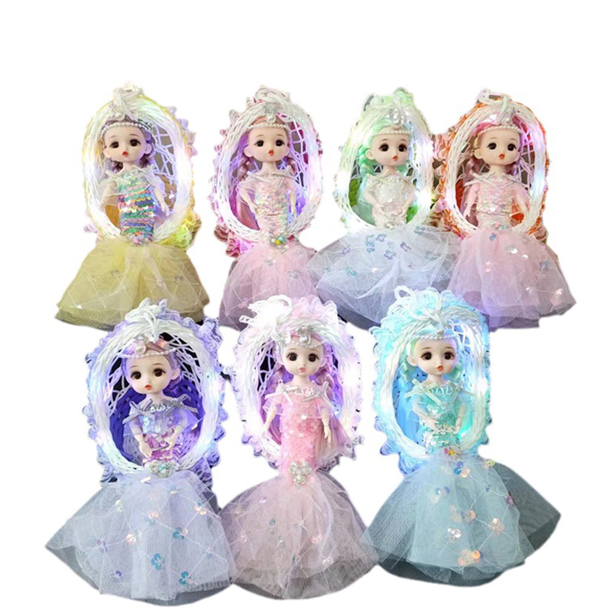 wsevypo Lovely Princess Toy Lovely Baby Doll/Mermaid/Cat with Glowing ...