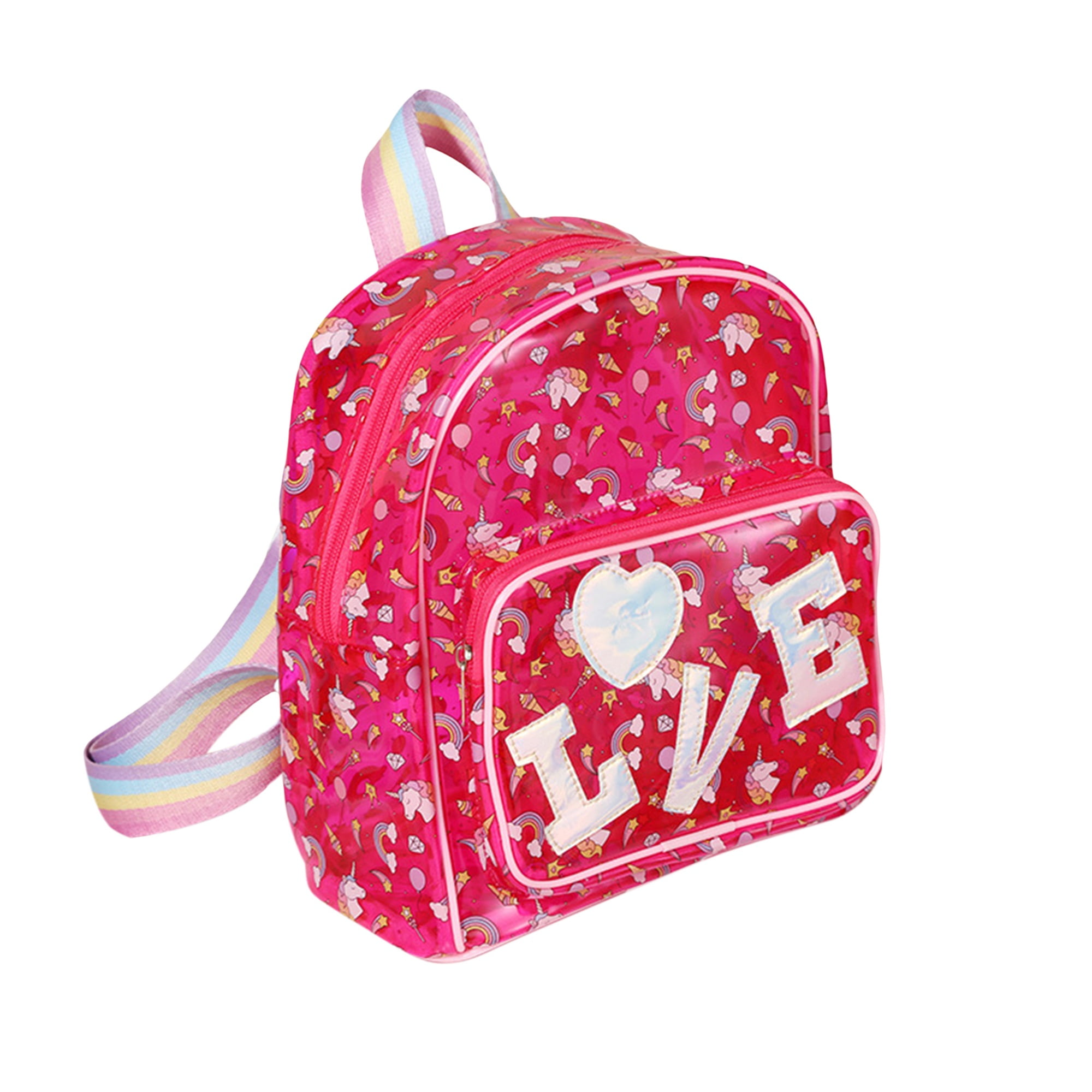 wsevypo Preschool Bag with Holographic Letter Pattern, Clear Toddler ...