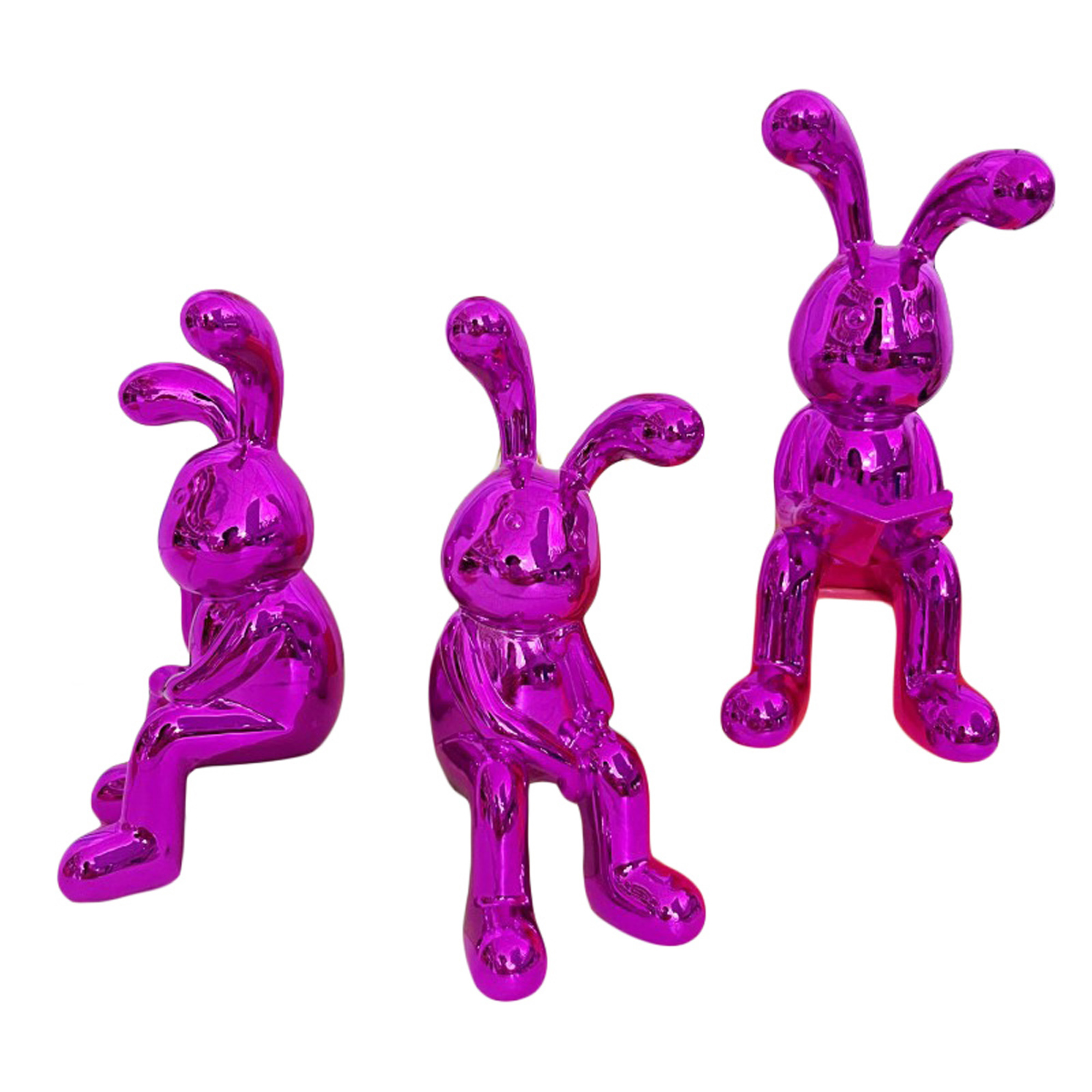 wsevypo Resin Bunny Figurines Decor, Cute Rabbits Statue Ornaments for ...