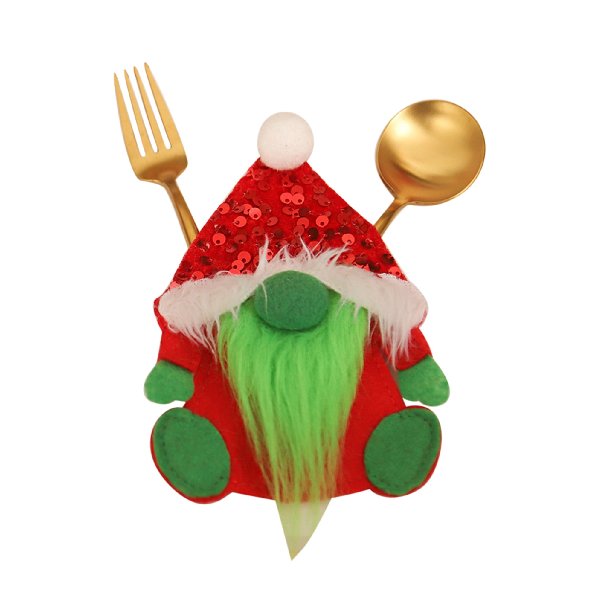 wsevypo Santa Claus Flatware Holder, Holiday Decor for Silverware ...