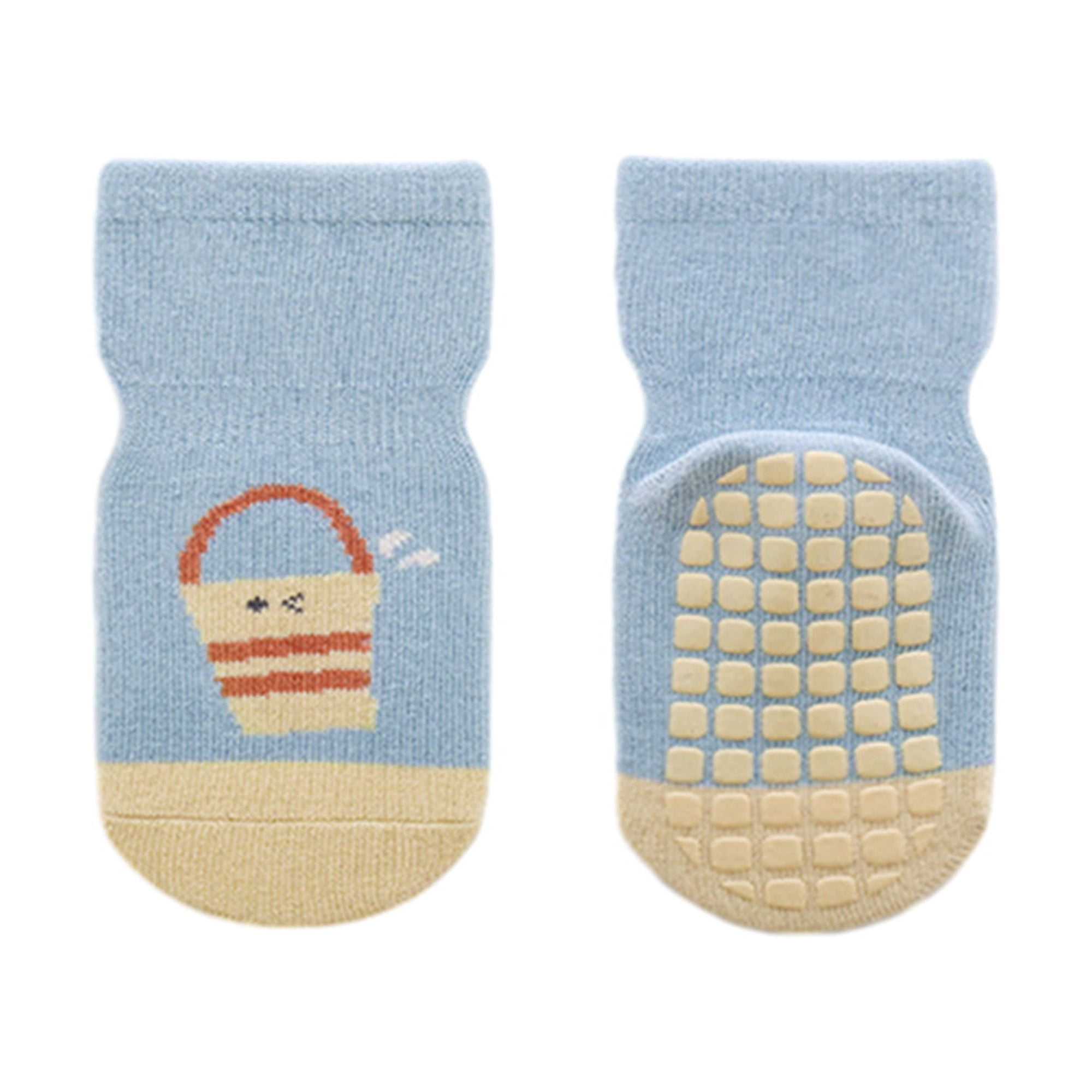 wsevypo Toddler Walking Socks with Grips - Adorable Cartoon Design ...