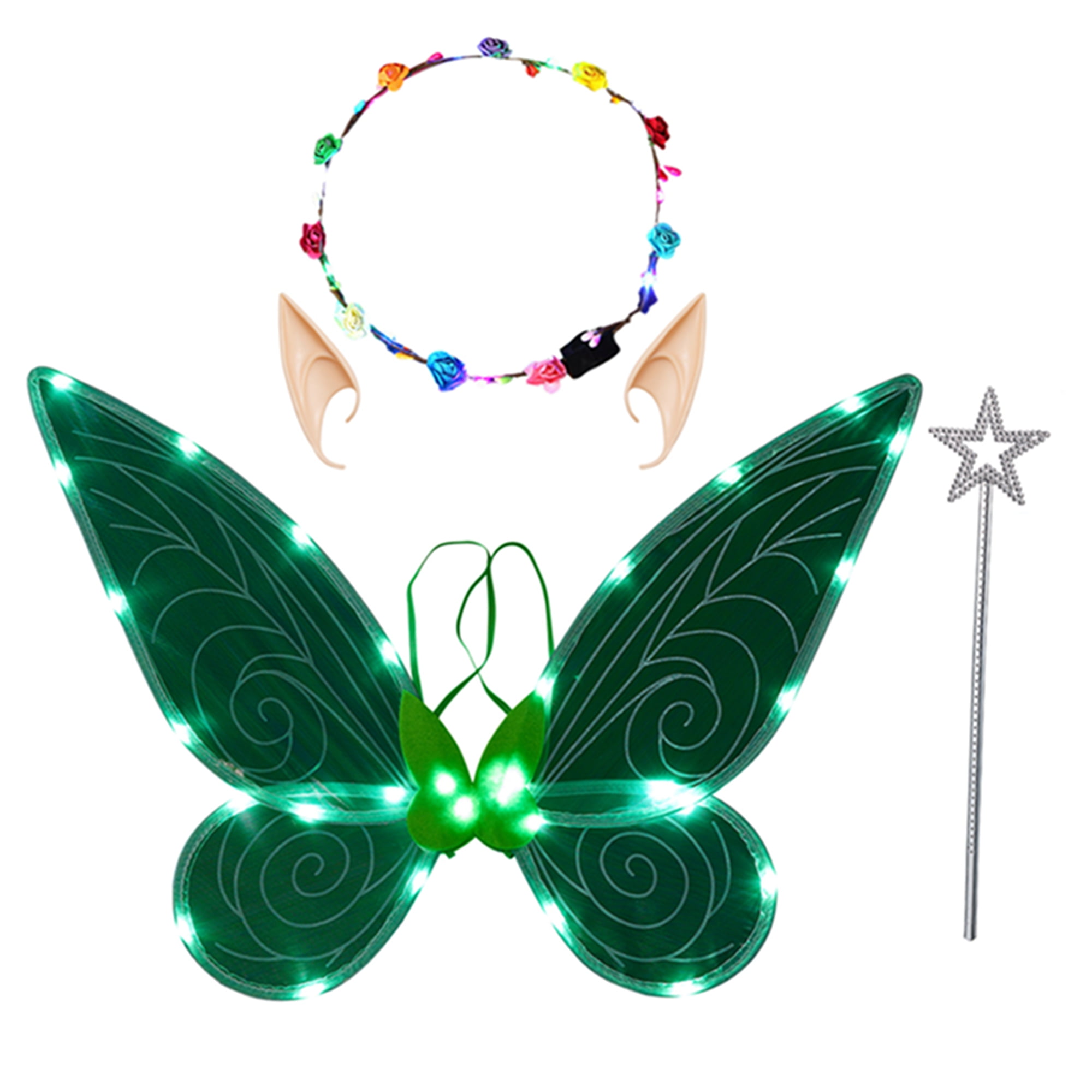 wsevypo Transform into a Fairy with Wings Costume Set, Lighting Wings ...