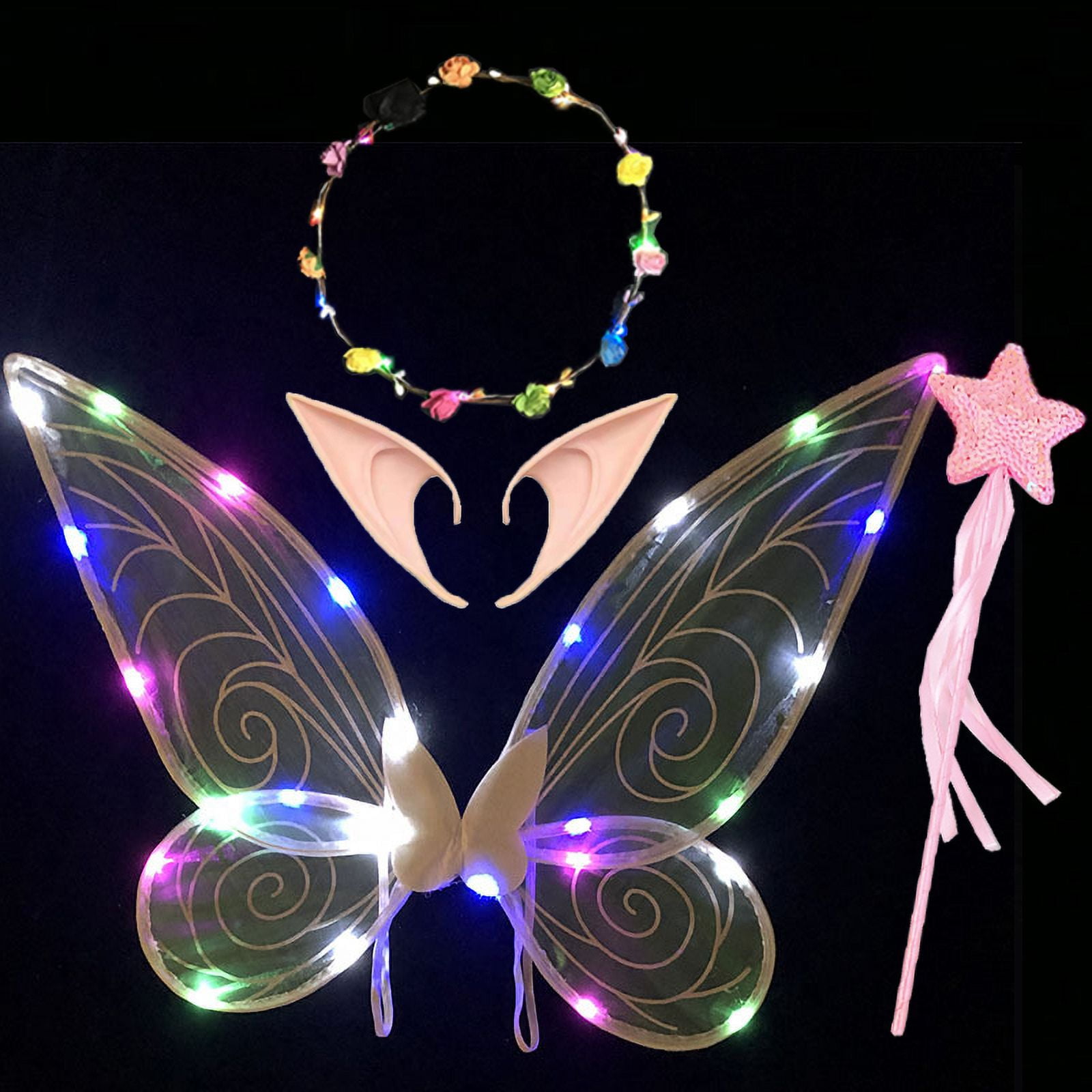 wsevypo Transform into a Fairy with Wings Costume Set, Lighting Wings ...