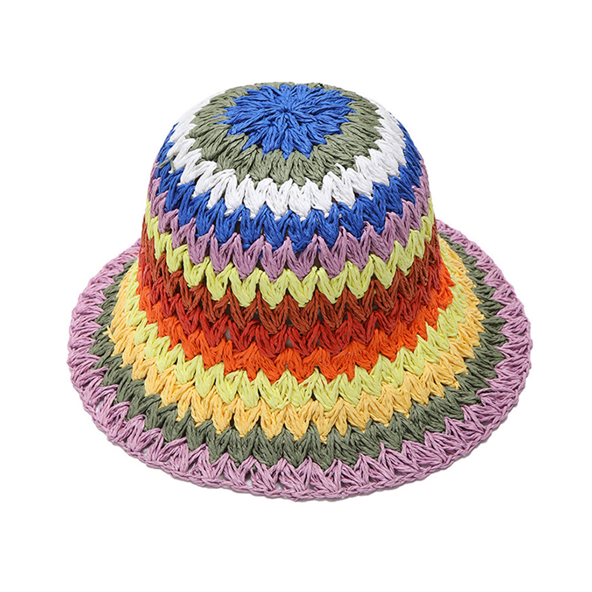 wsevypo Women's Basin Caps with Rainbow Stripe Design for Summer ...