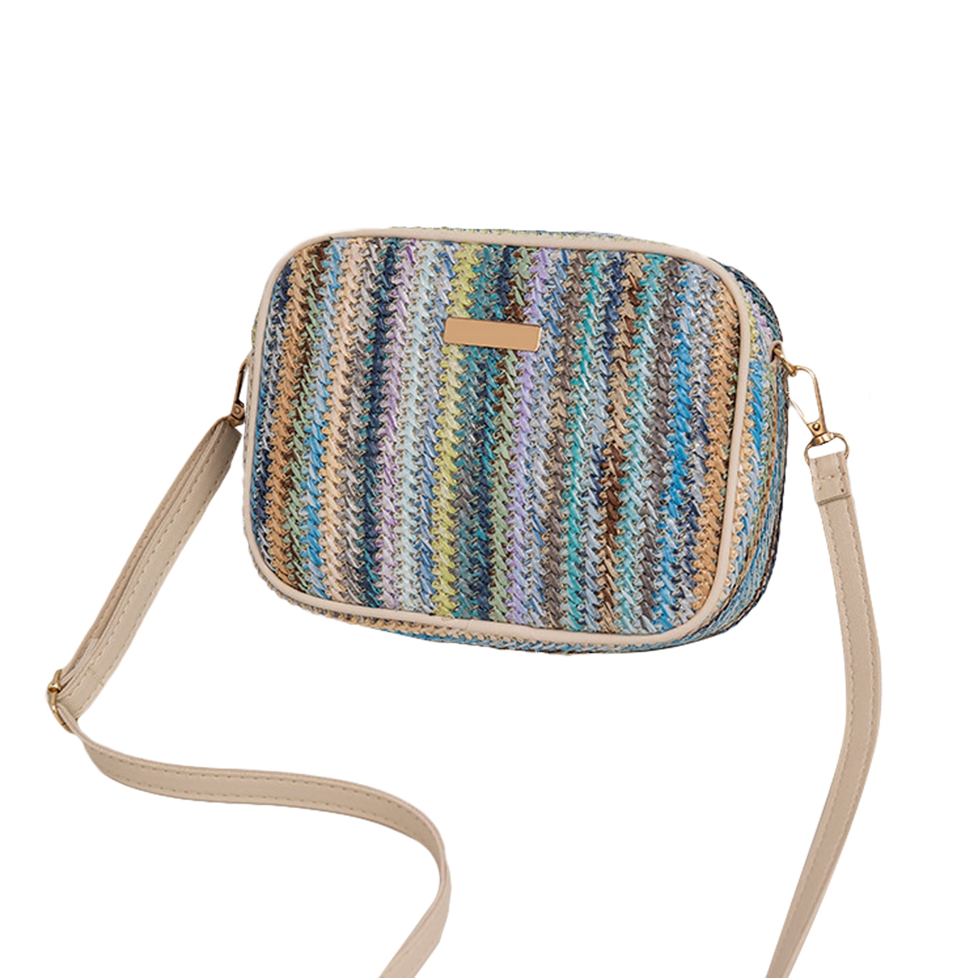 wsevypo Women's Rainbow Shoulder Bag with Fashion Straw Woven Crossbody ...