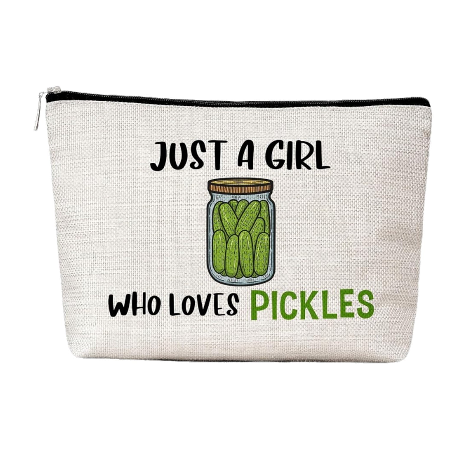 wspthus Just A Girl Who Loves Pick1es Wash Pouch Funny Pun Clutch Bag ...